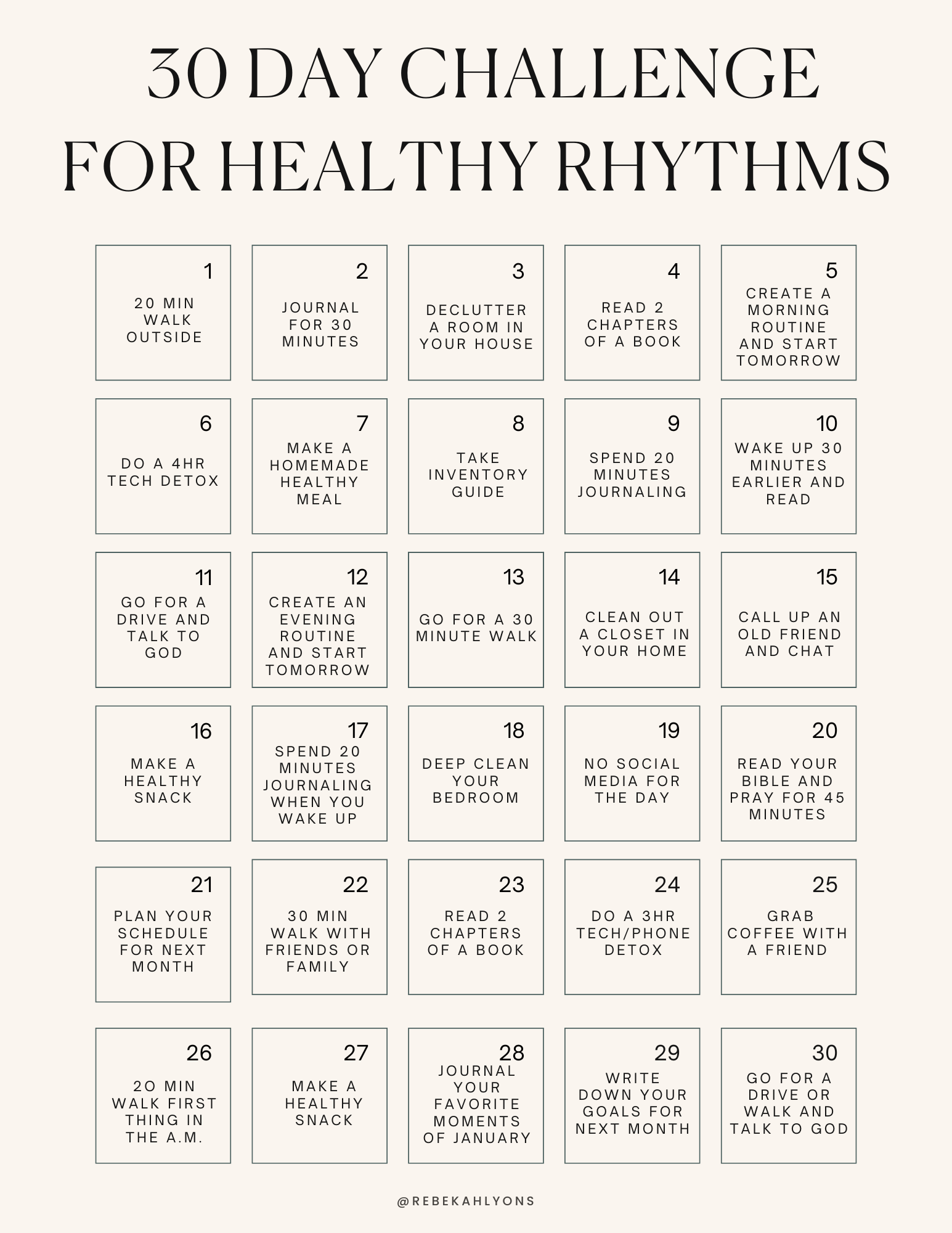 30 Day Challenge — Rebekah Lyons