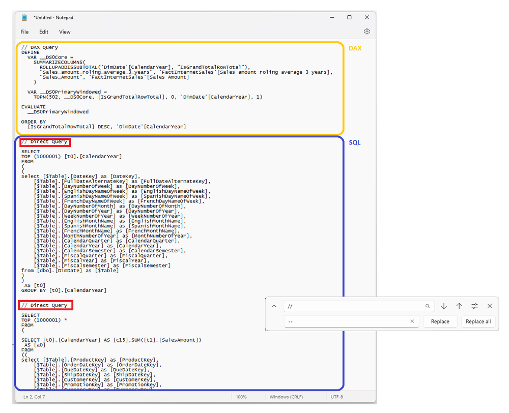 DirectQuery: Checking generated SQL queries — FLUXBI