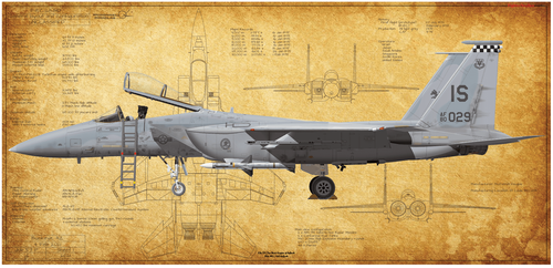 F-15 Eagle Fine Art Aircraft Profile Prints — Fighter Studios, Inc.