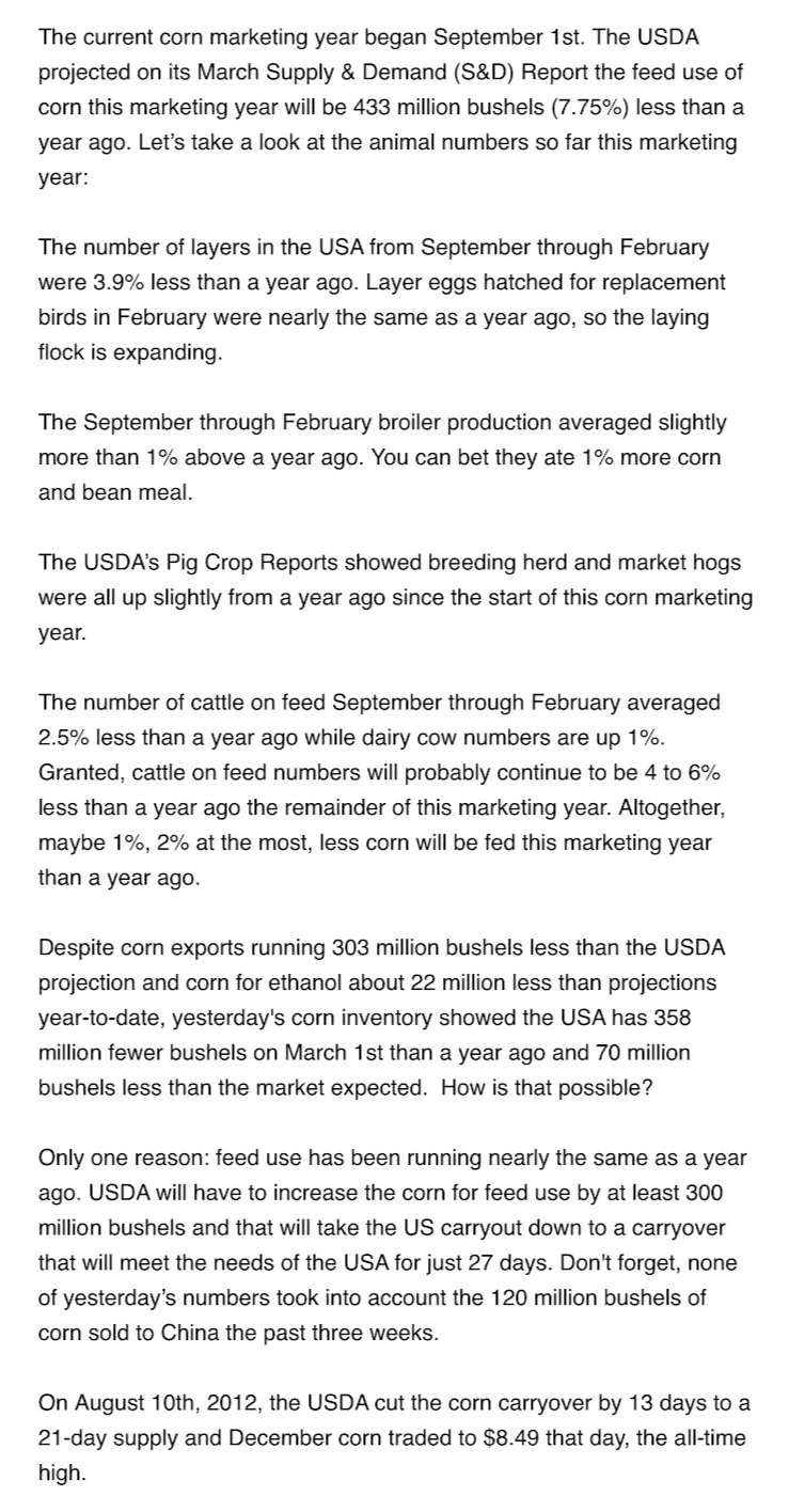 HOW THE USDA REPORT WAS A GAME CHANGER — Market Minute Grain Market ...