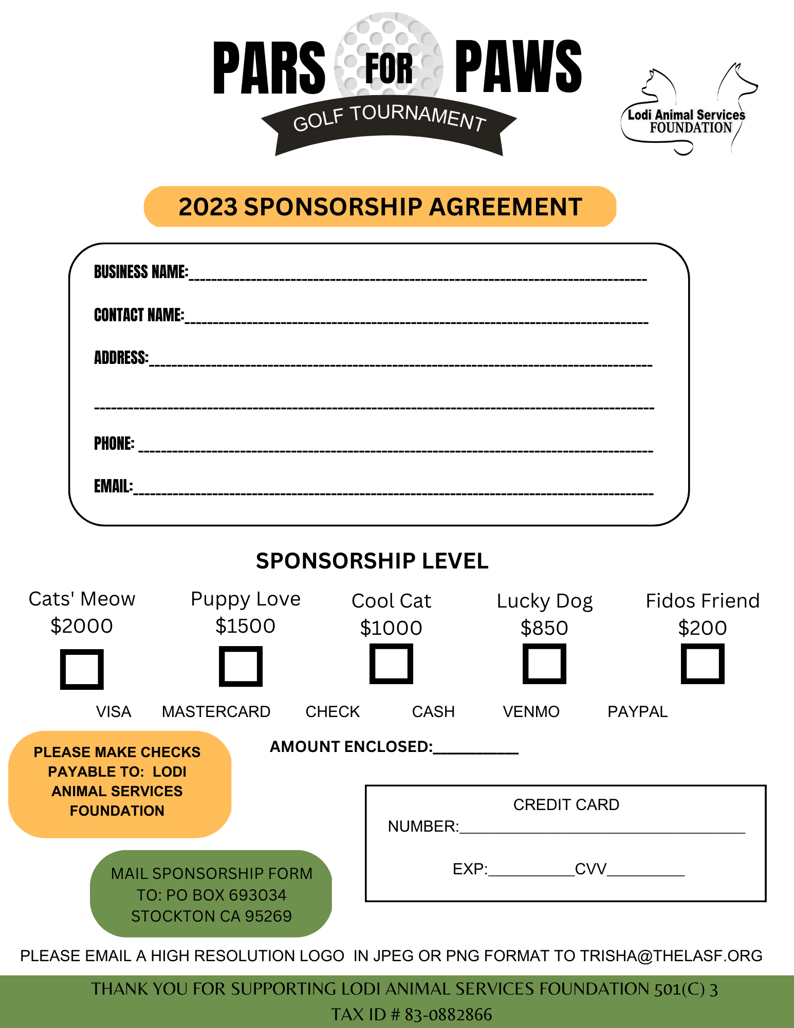 Sponsorship — Lodi Animal Services Foundation