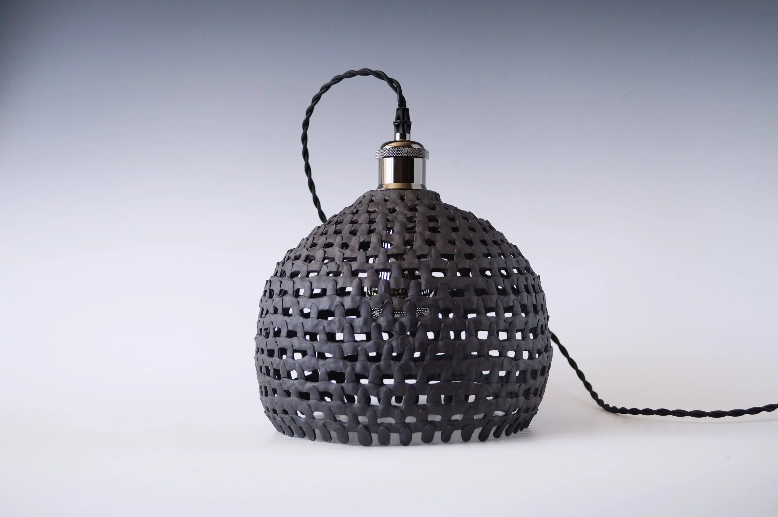 White Pendant Ceiling Lamp, Whisper Weave Luminaire Series, Irregular ...