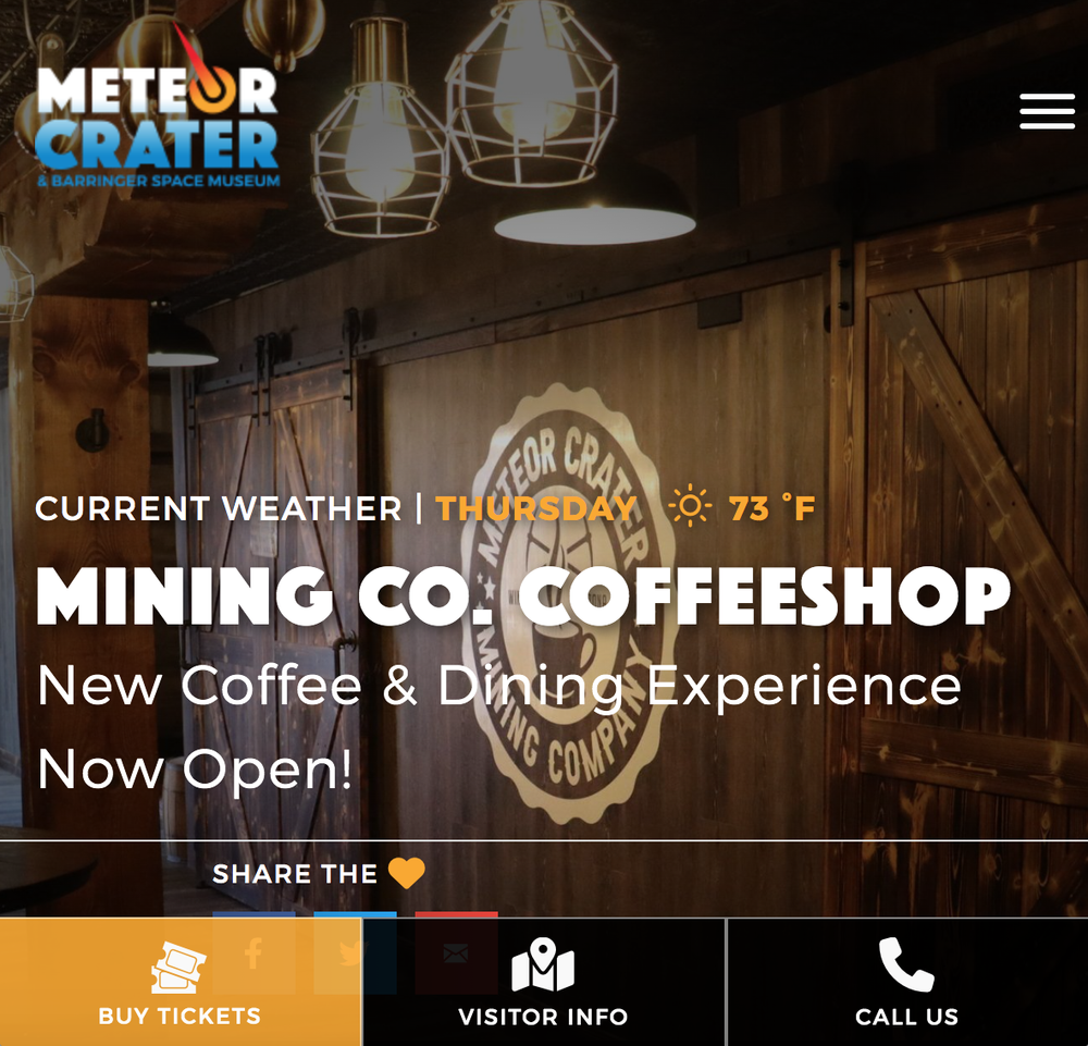Enjoy Meteor Crater’s New Mining Co. Coffeeshop! — The Barringer Crater ...
