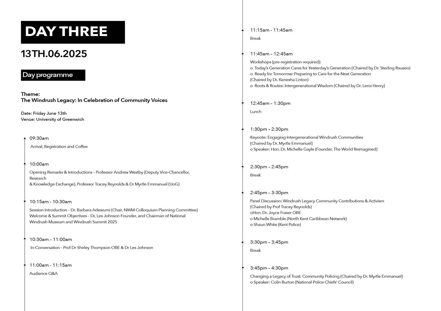 Windrush Summit 2025 brochure — National Windrush Museum