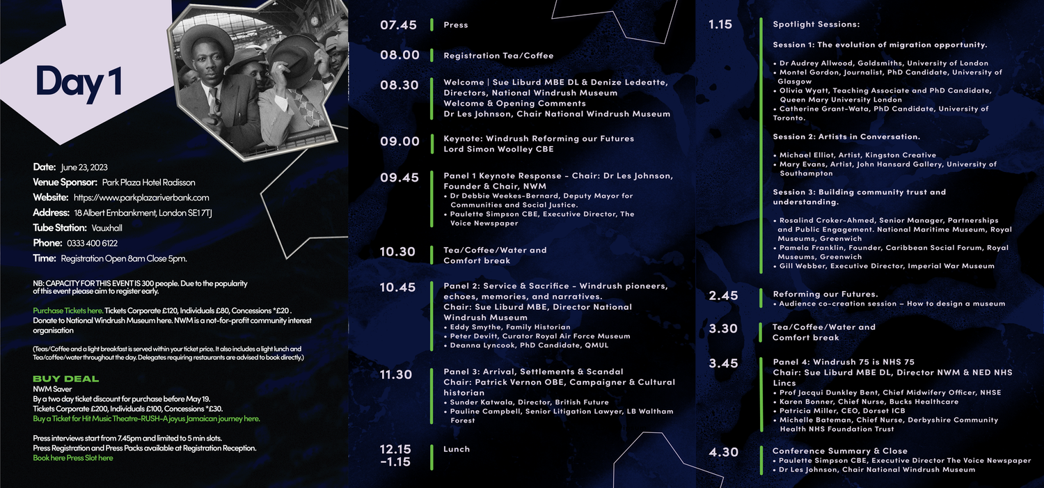 Conference Agenda — National Windrush Museum