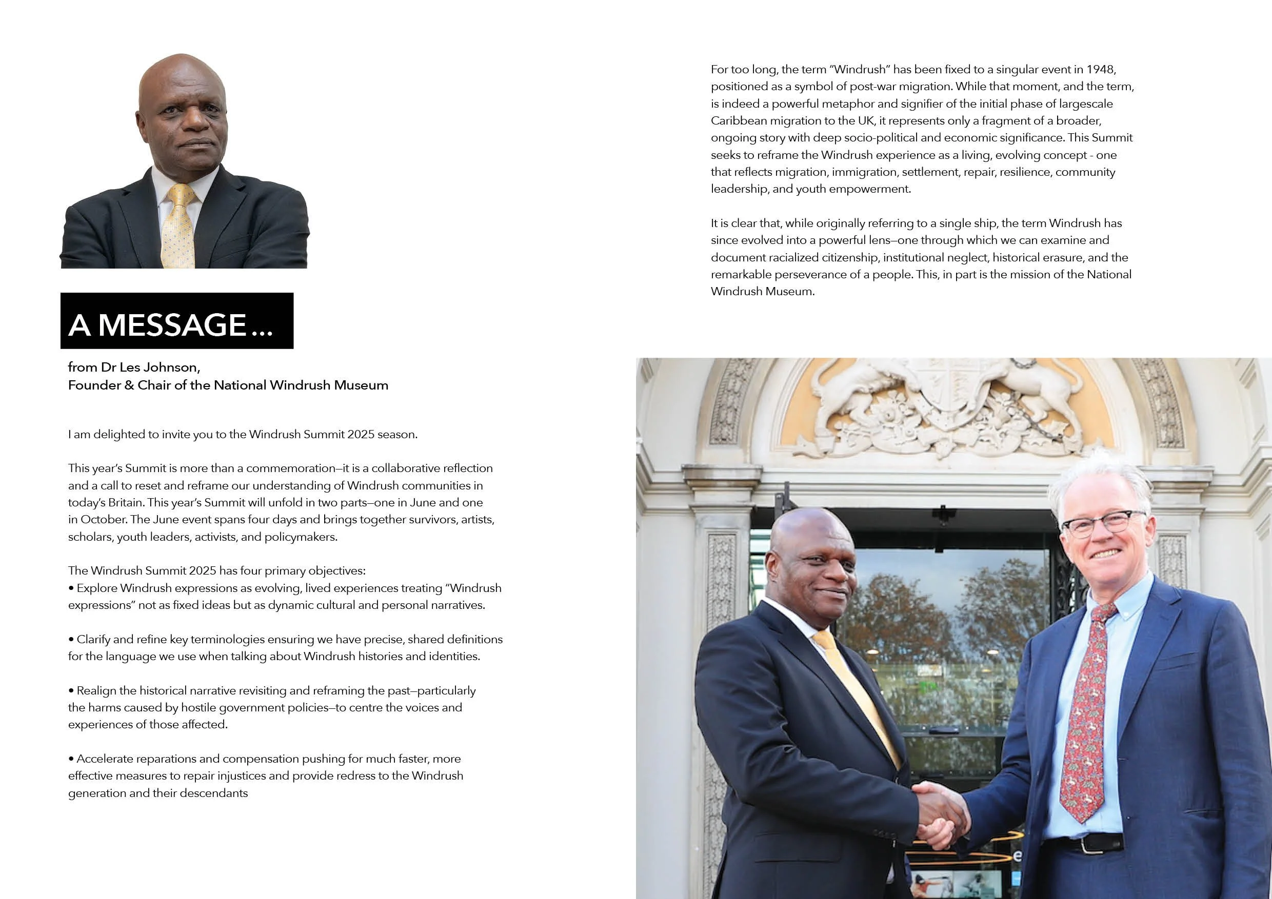 Windrush Summit 2025 brochure — National Windrush Museum