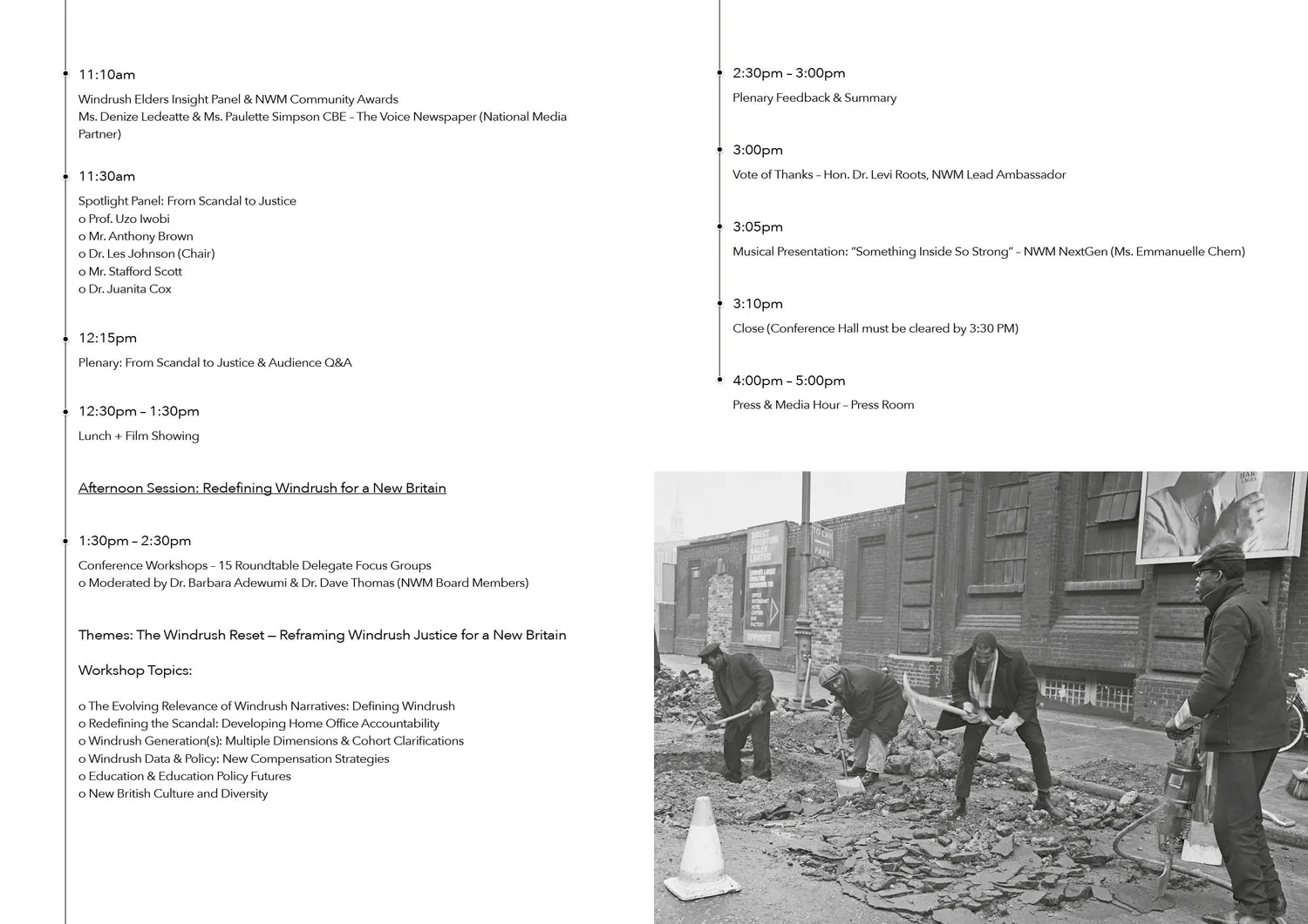 Windrush Summit 2025 brochure — National Windrush Museum