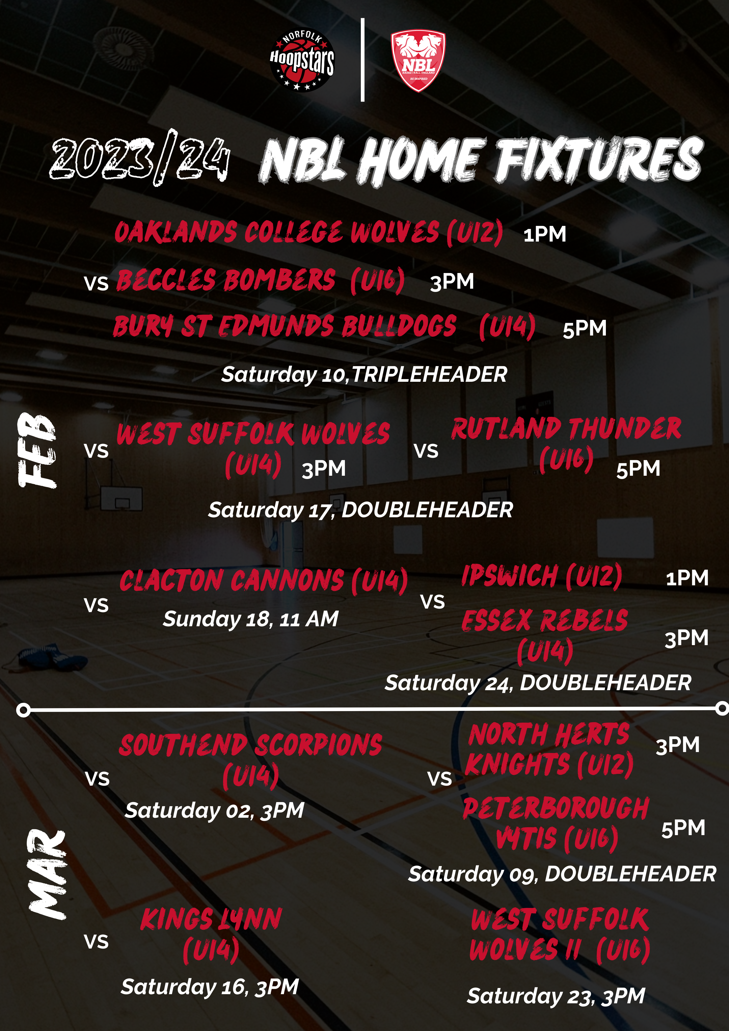 NBL Home Game Fixtures