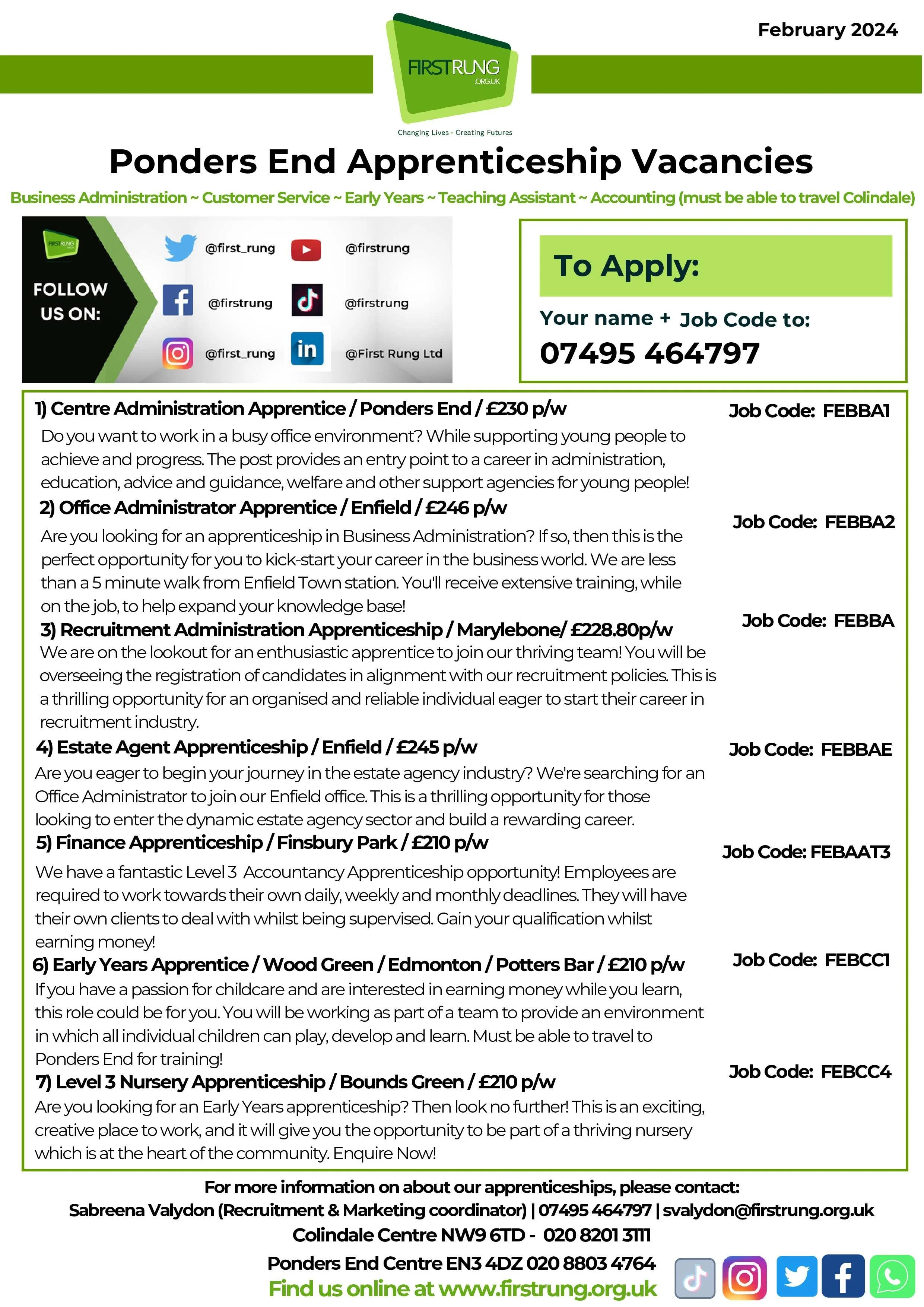 Current Vacancies — First Rung