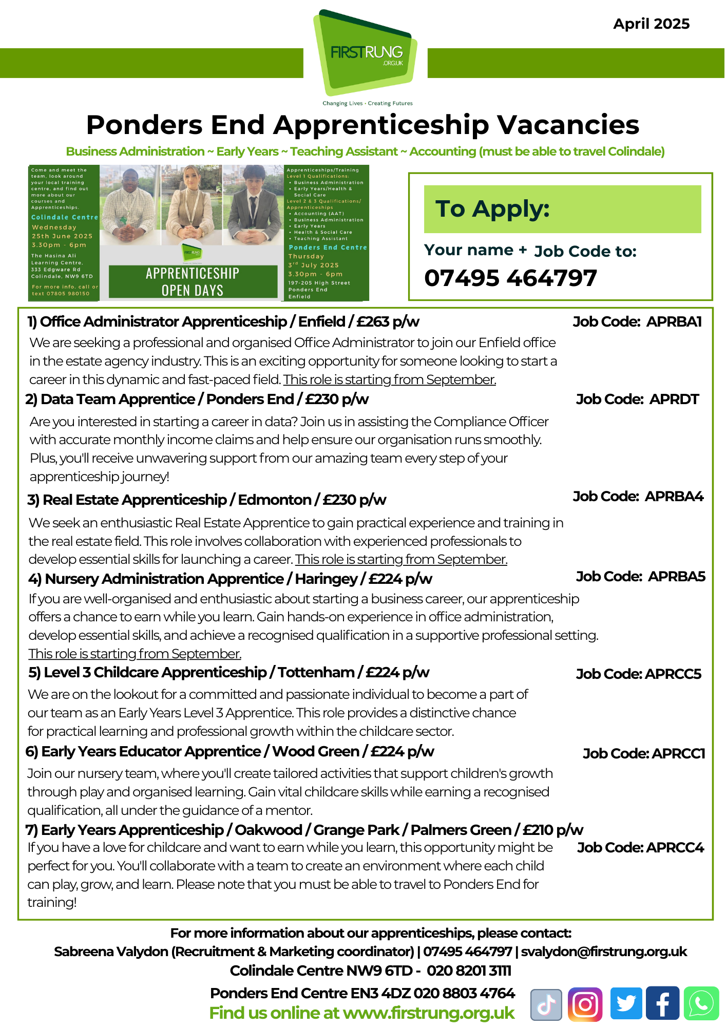 Current Vacancies — First Rung