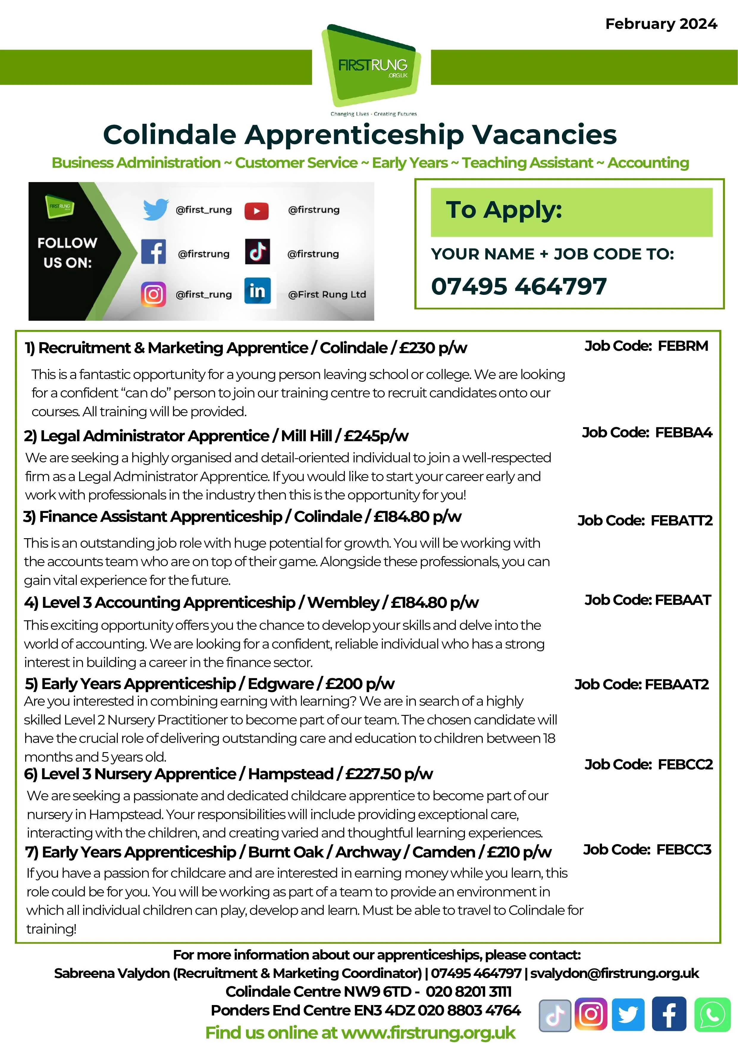 Current Vacancies — First Rung