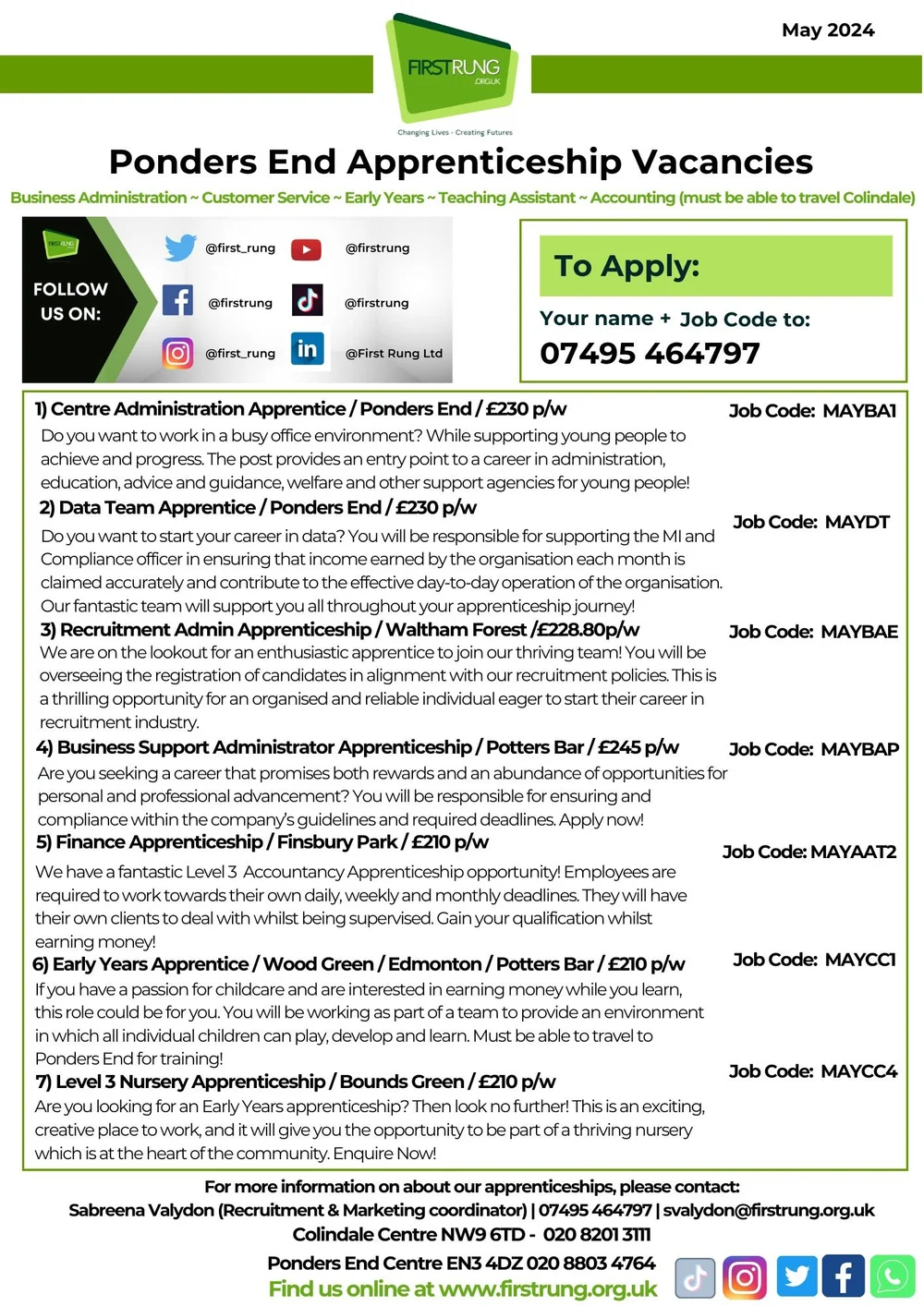 Current Vacancies — First Rung