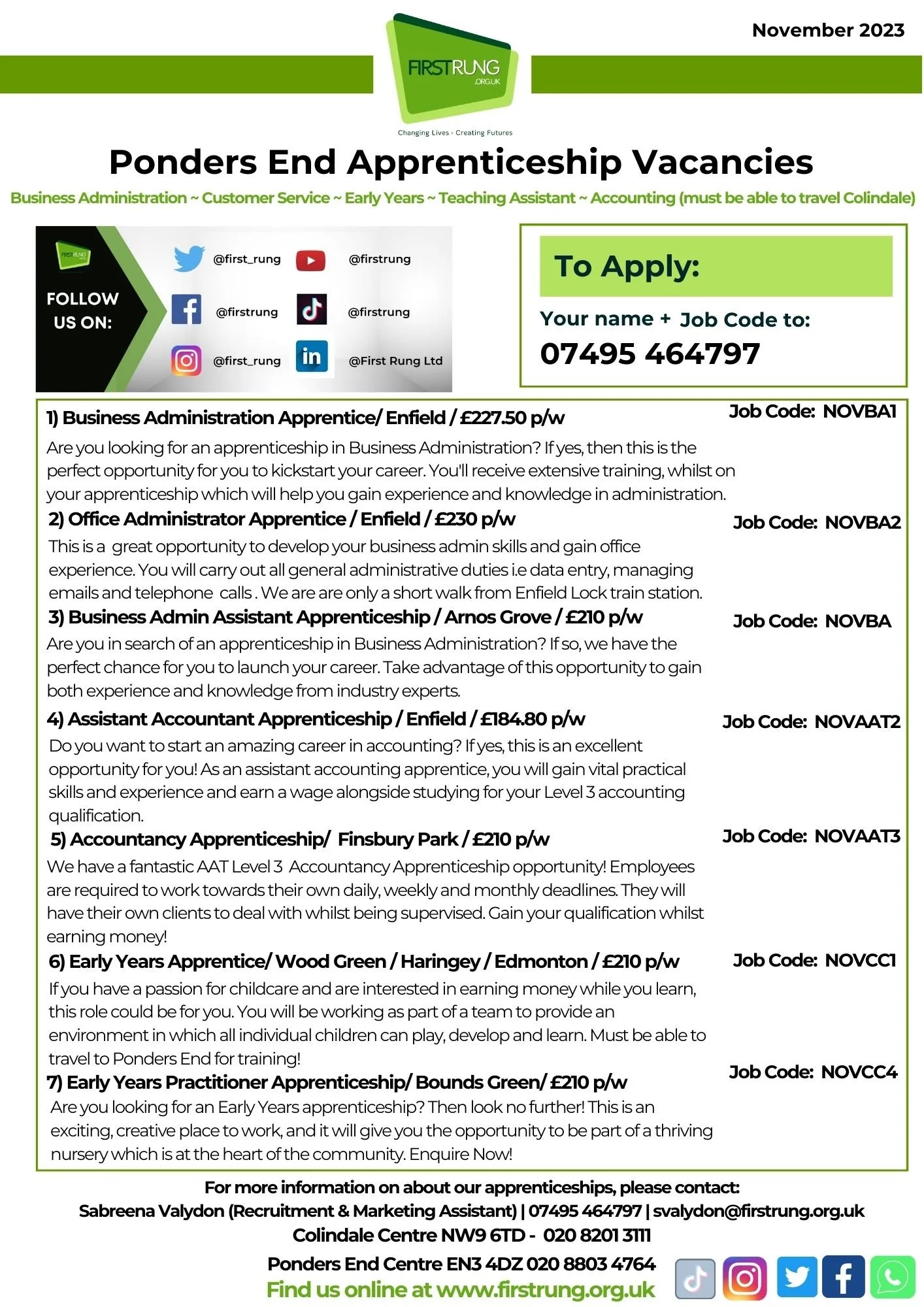 Current Vacancies — First Rung