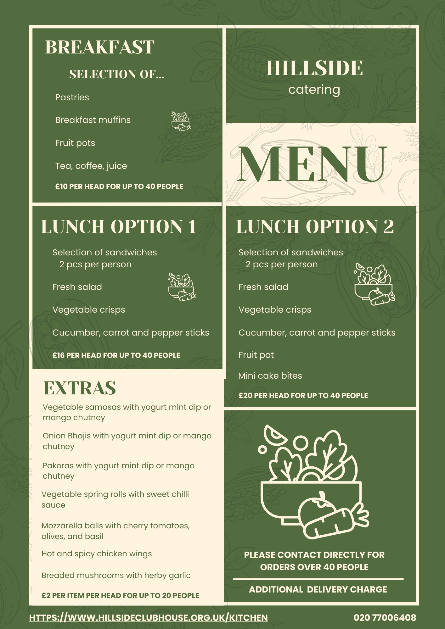 Menu — Hillside Clubhouse