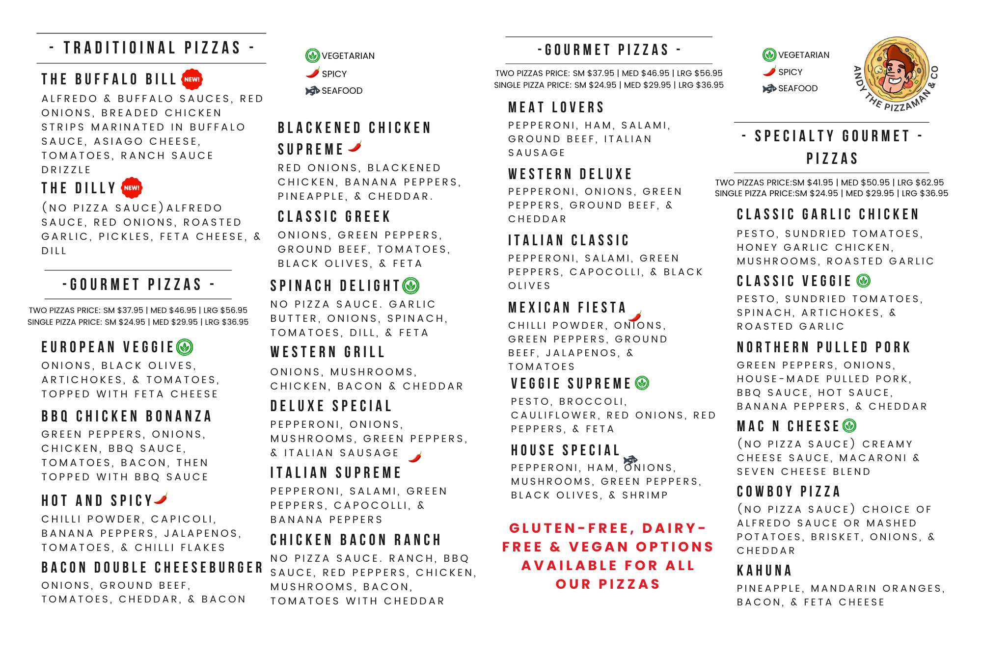 Menu — Sooke 2 For 1 Pizza