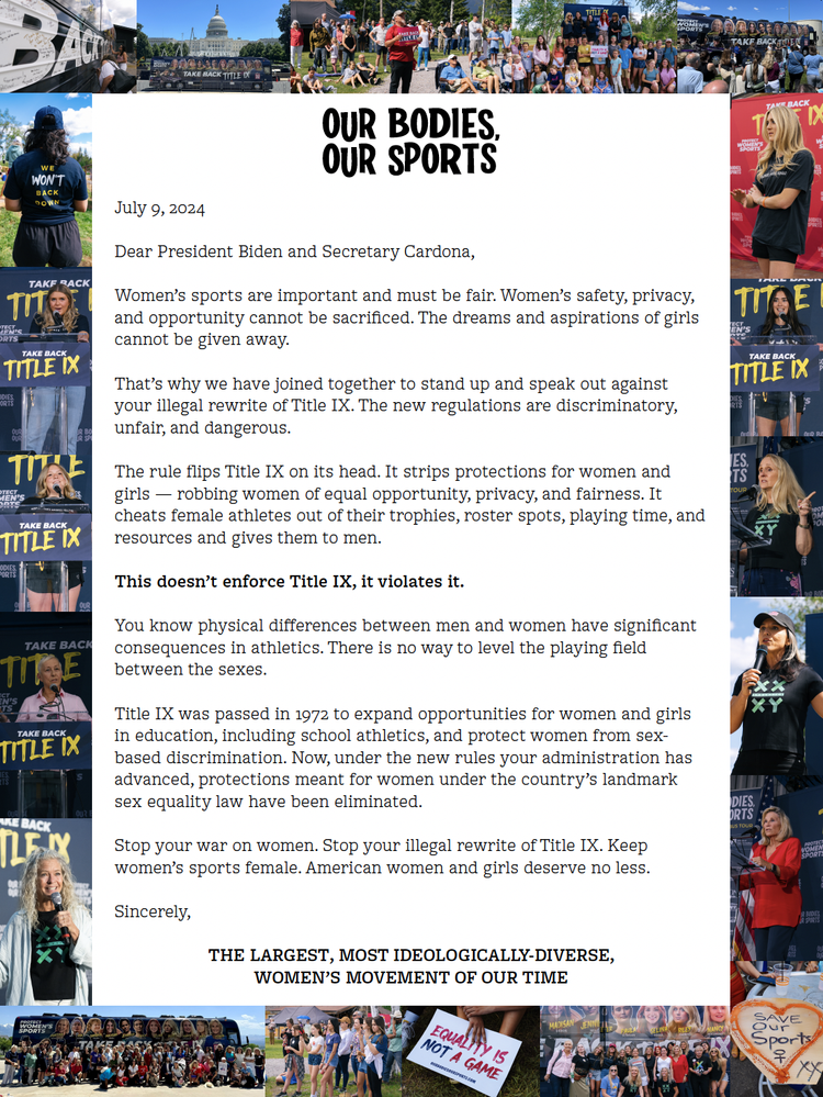 Our Bodies, Our Sports: Keep Women's Sports FEMALE