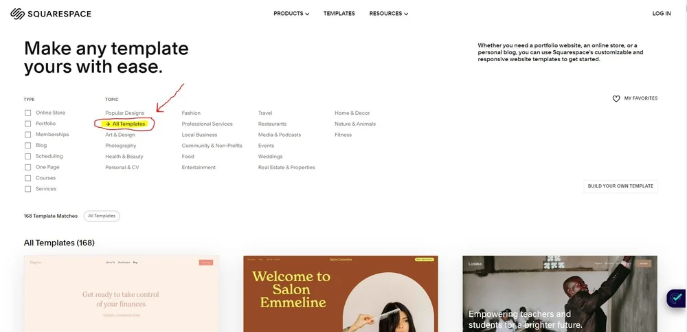Pick a Squarespace Template — Gold Standard Design
