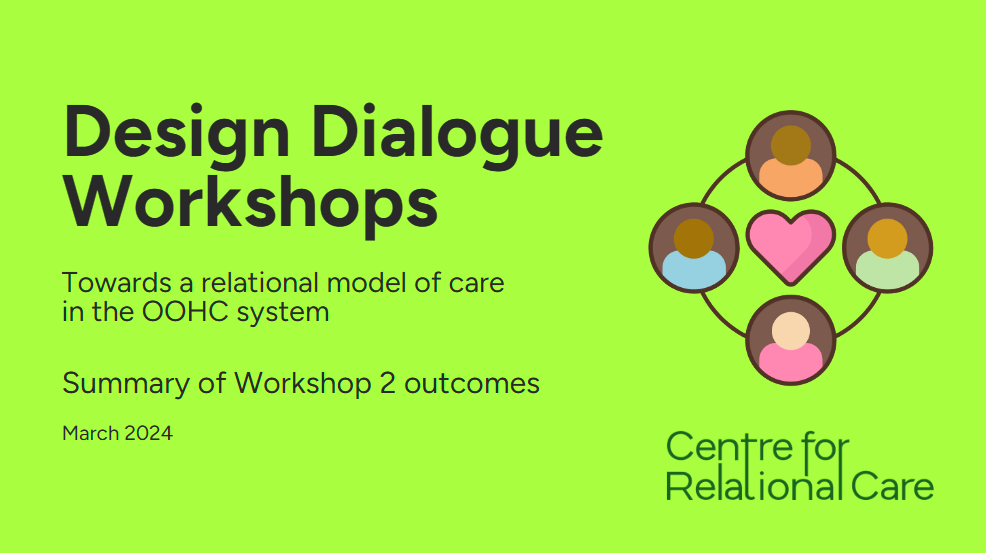 Design Dialogue 2 outcomes — Centre for Relational Care