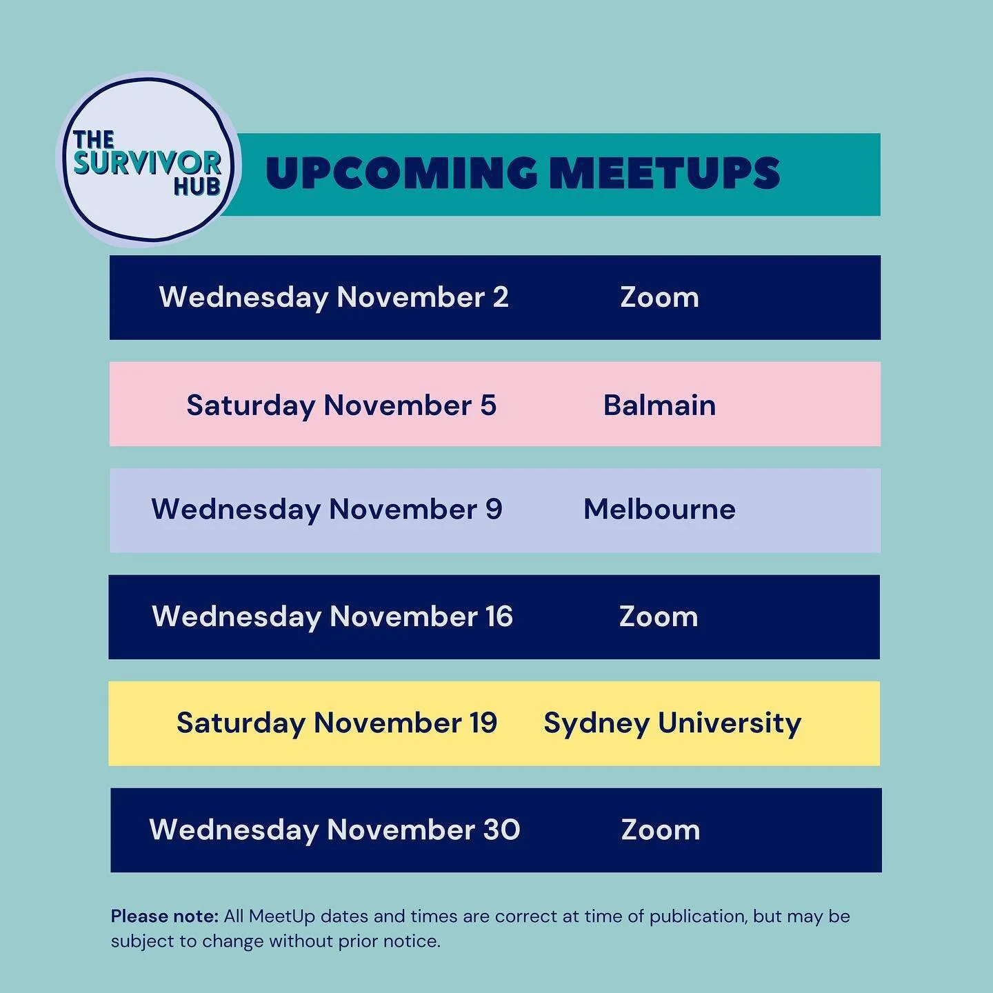 MeetUps — The Survivor Hub