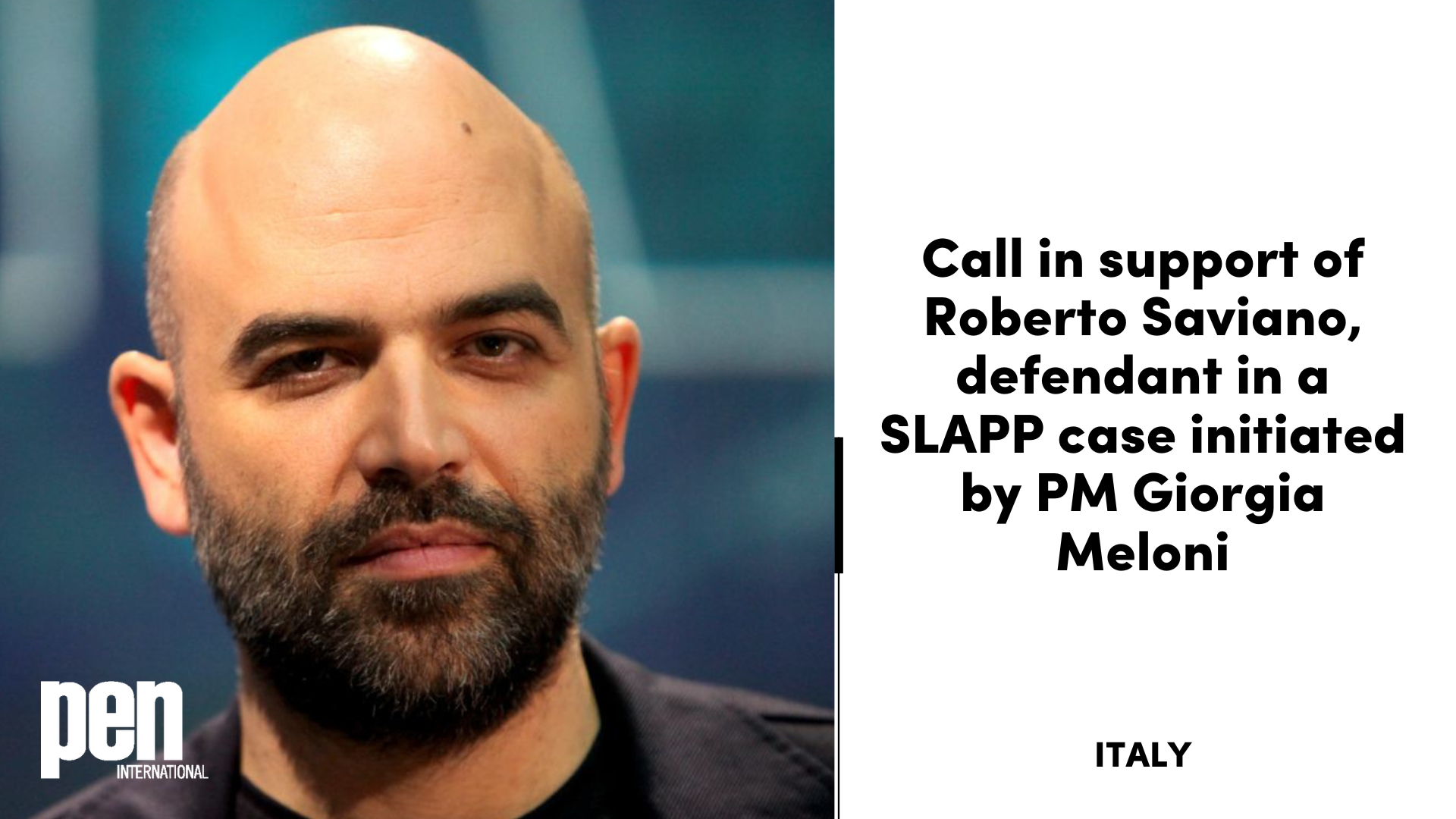 Italy: call in support of Roberto Saviano, defendant in a SLAPP case ...