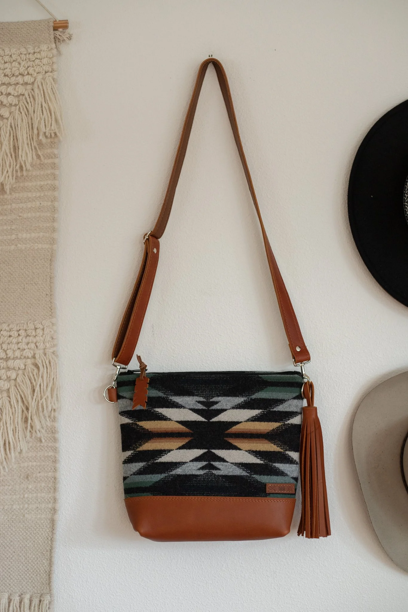 Leather Bottom Bag in Shonto Wheatland + Cognac Leather — Mercy Grey ...