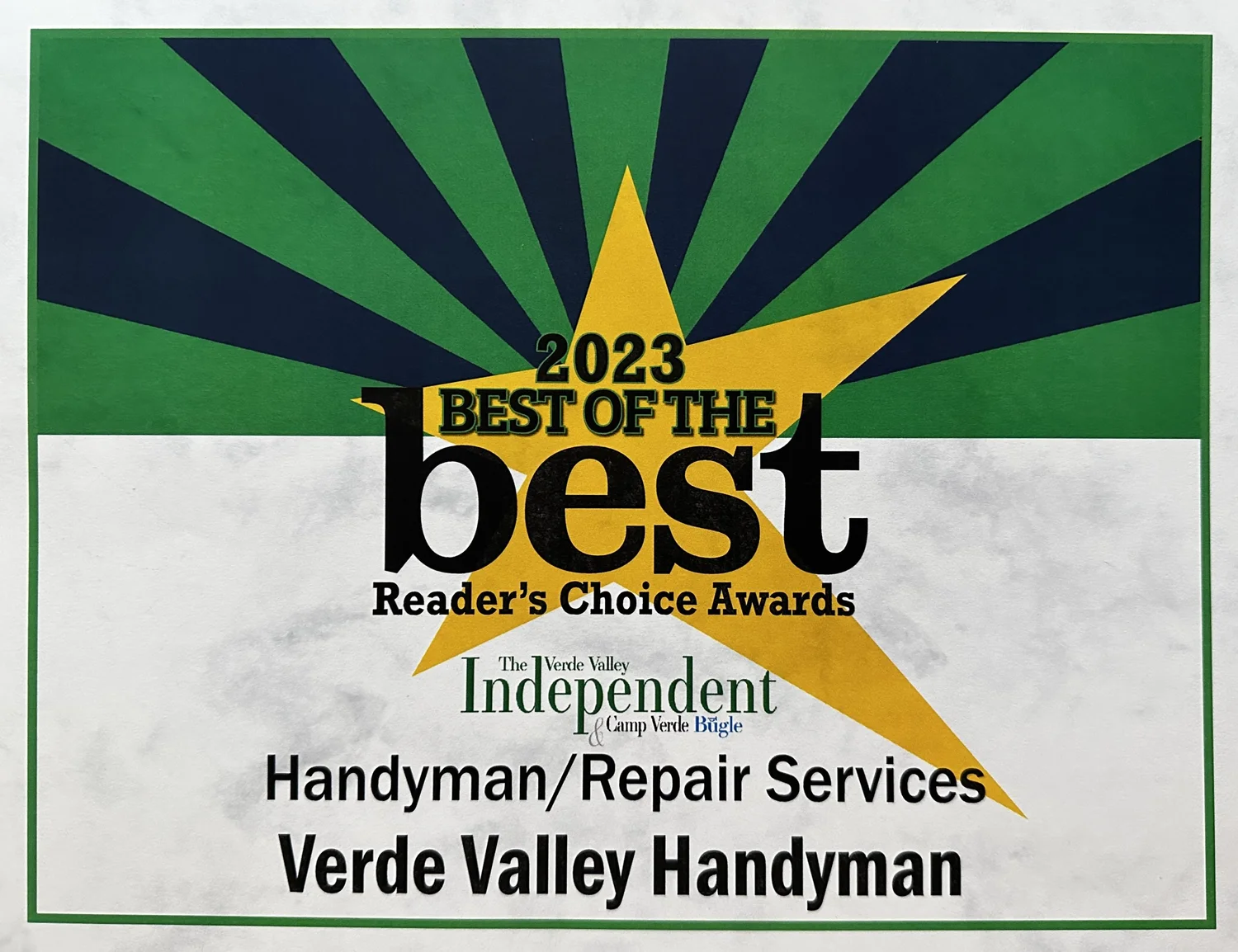 Handyman Rates Bid or Hourly — Verde Valley Handyman LLC