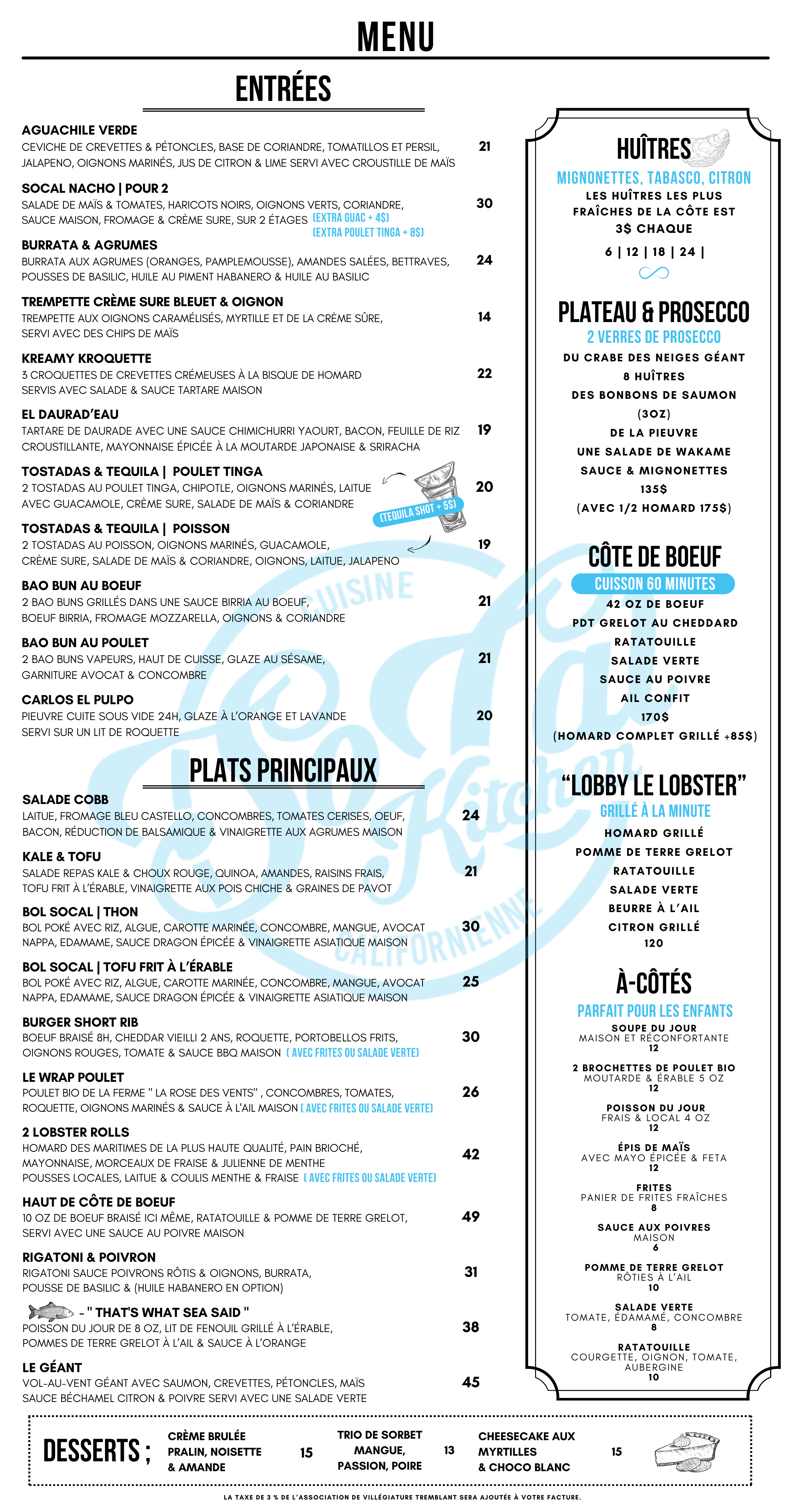 Menu Français — Socal Kitchen