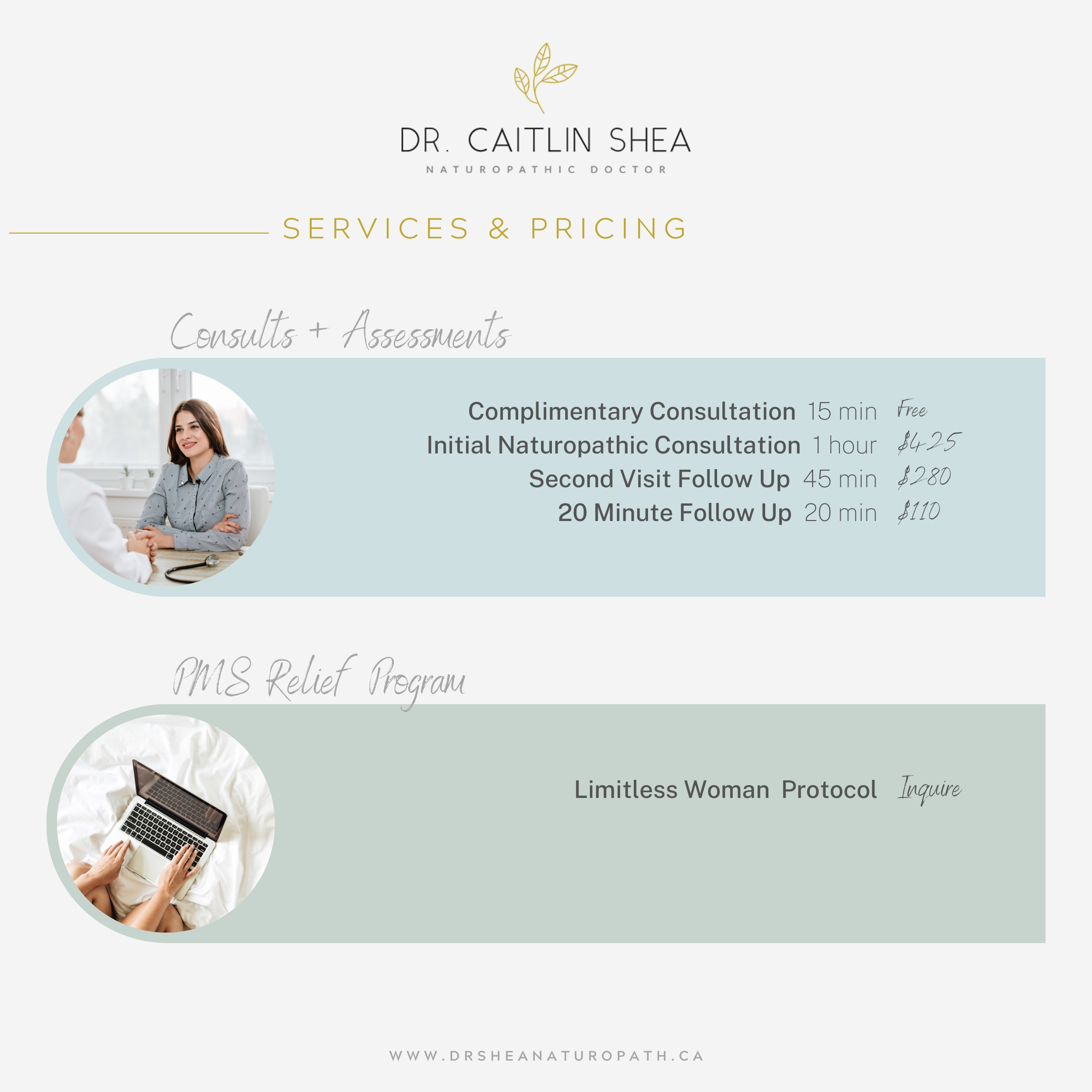 Services — Dr. Caitlin Shea Naturopathic Doctor