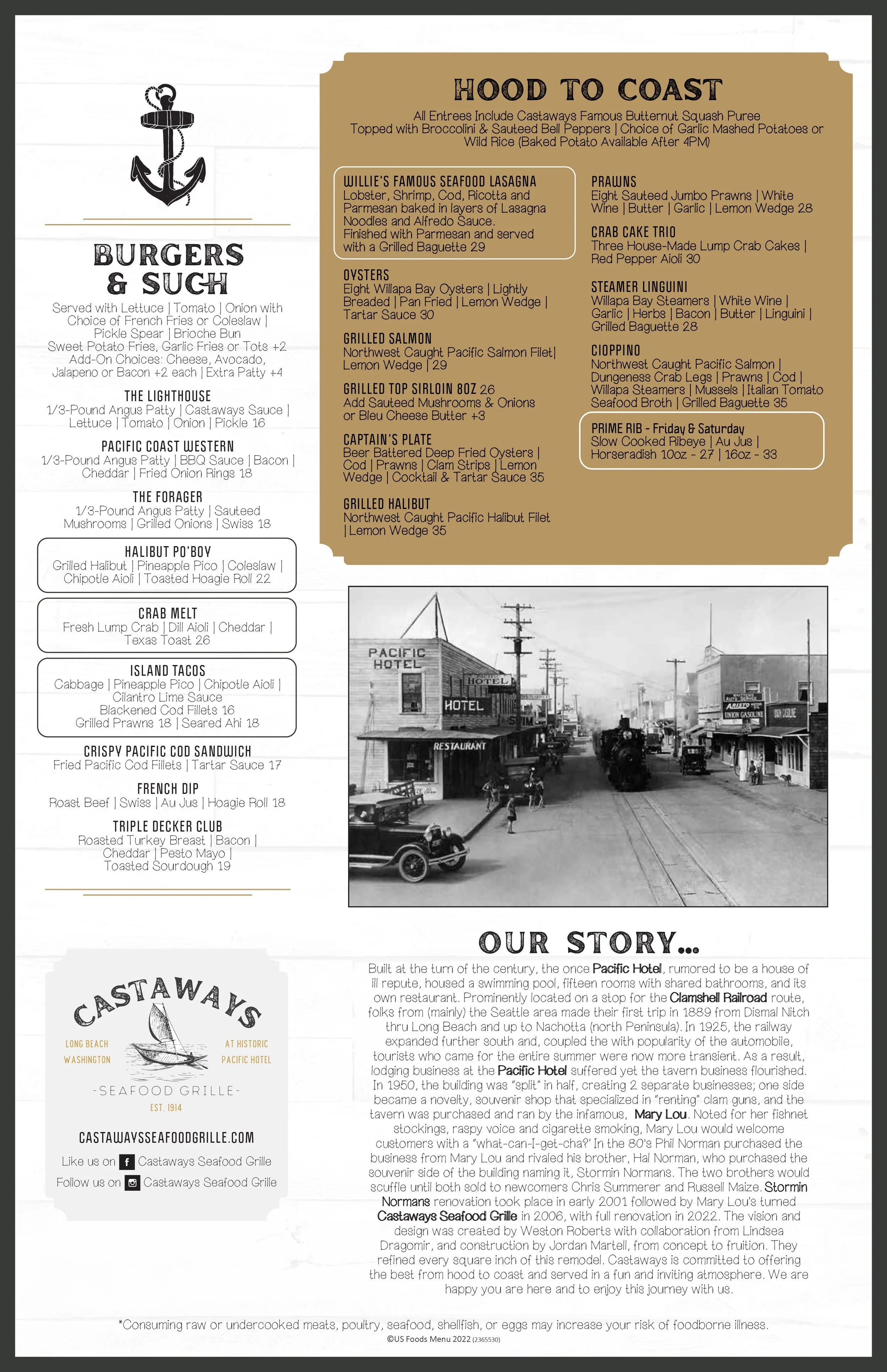 Menu — Castaways Seafood Grille