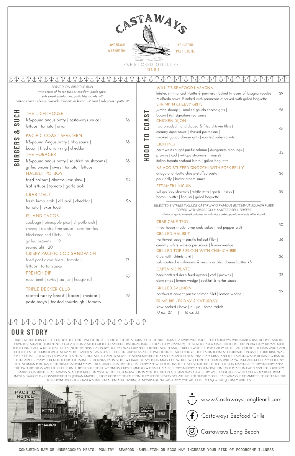 Menu — Castaways Seafood Grille