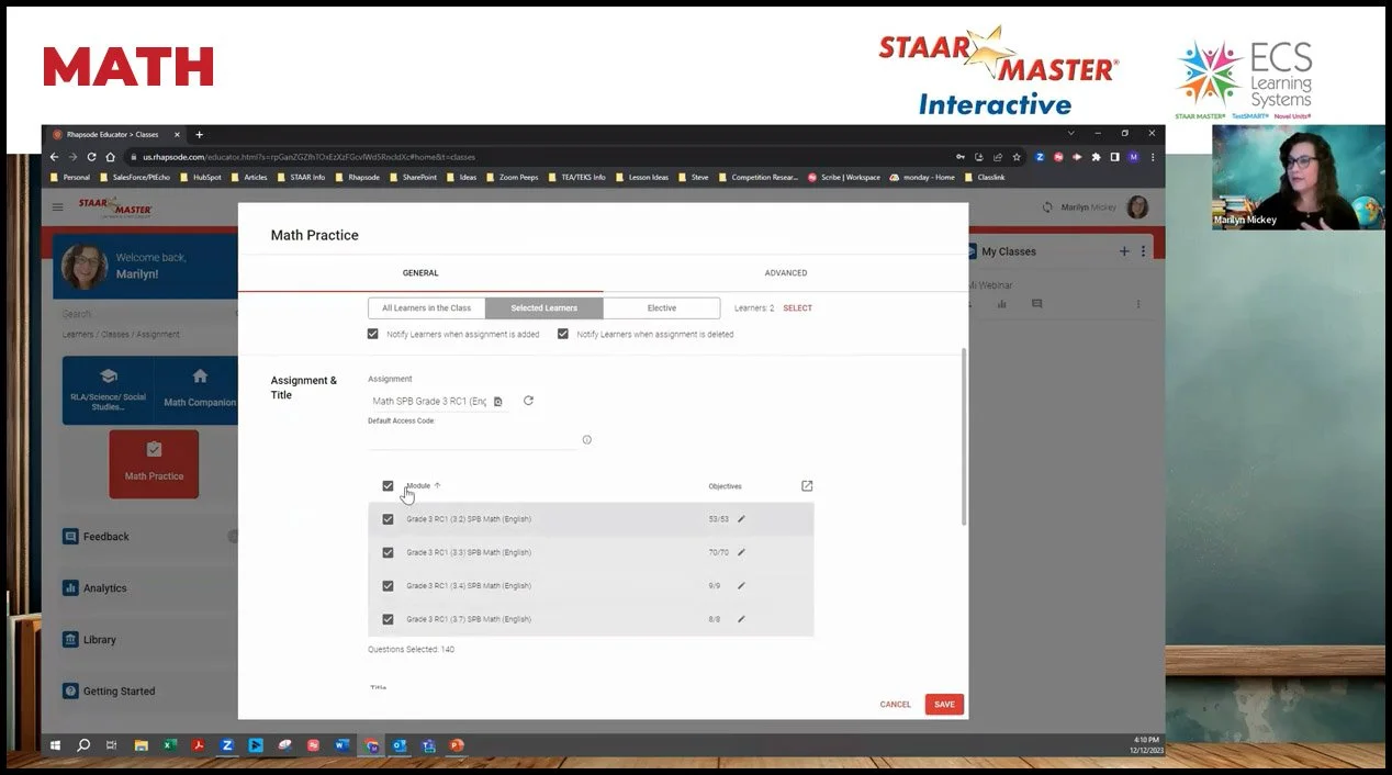 SMI Webinar Library — STAAR MASTER