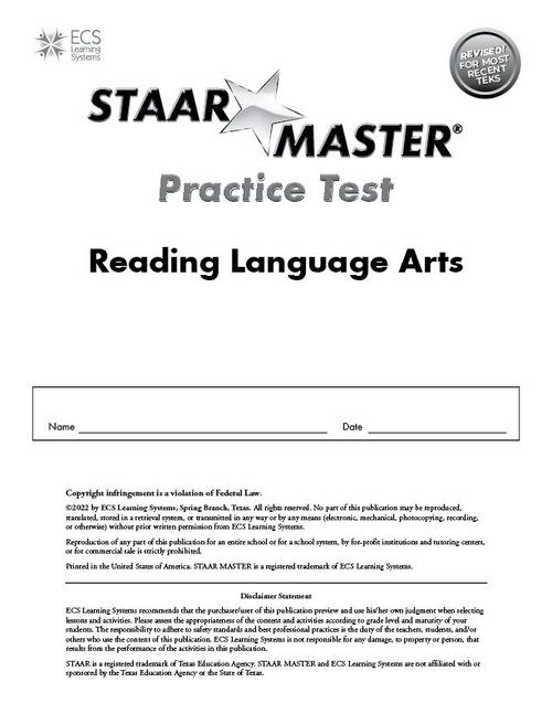 RLA — STAAR MASTER