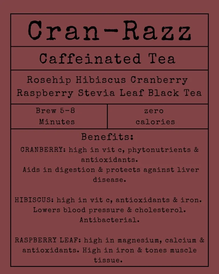 Cran-Razz Caffeinated Tea — The Well - Massage & Sauna Wellness Studio