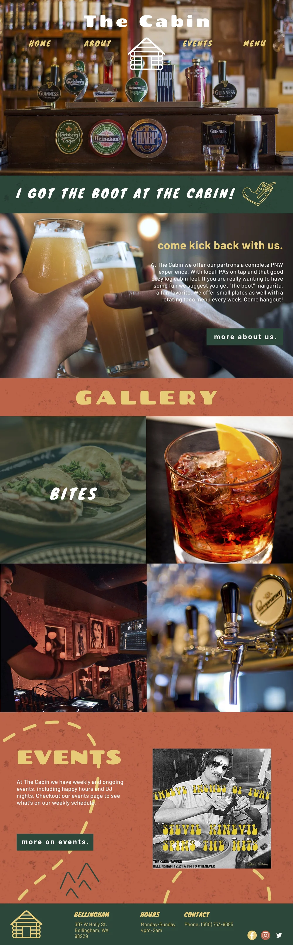 Cabin Tavern Website Redesign — KW Design