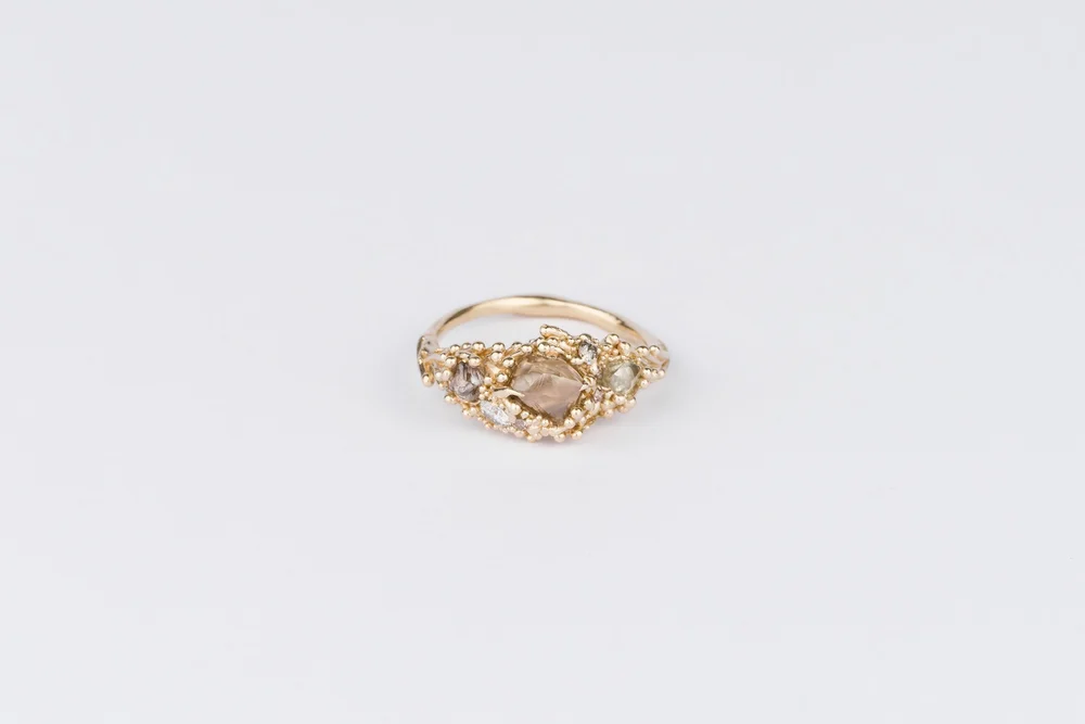 Golden Seaweed Ring I — Sarah Brown Jewellery