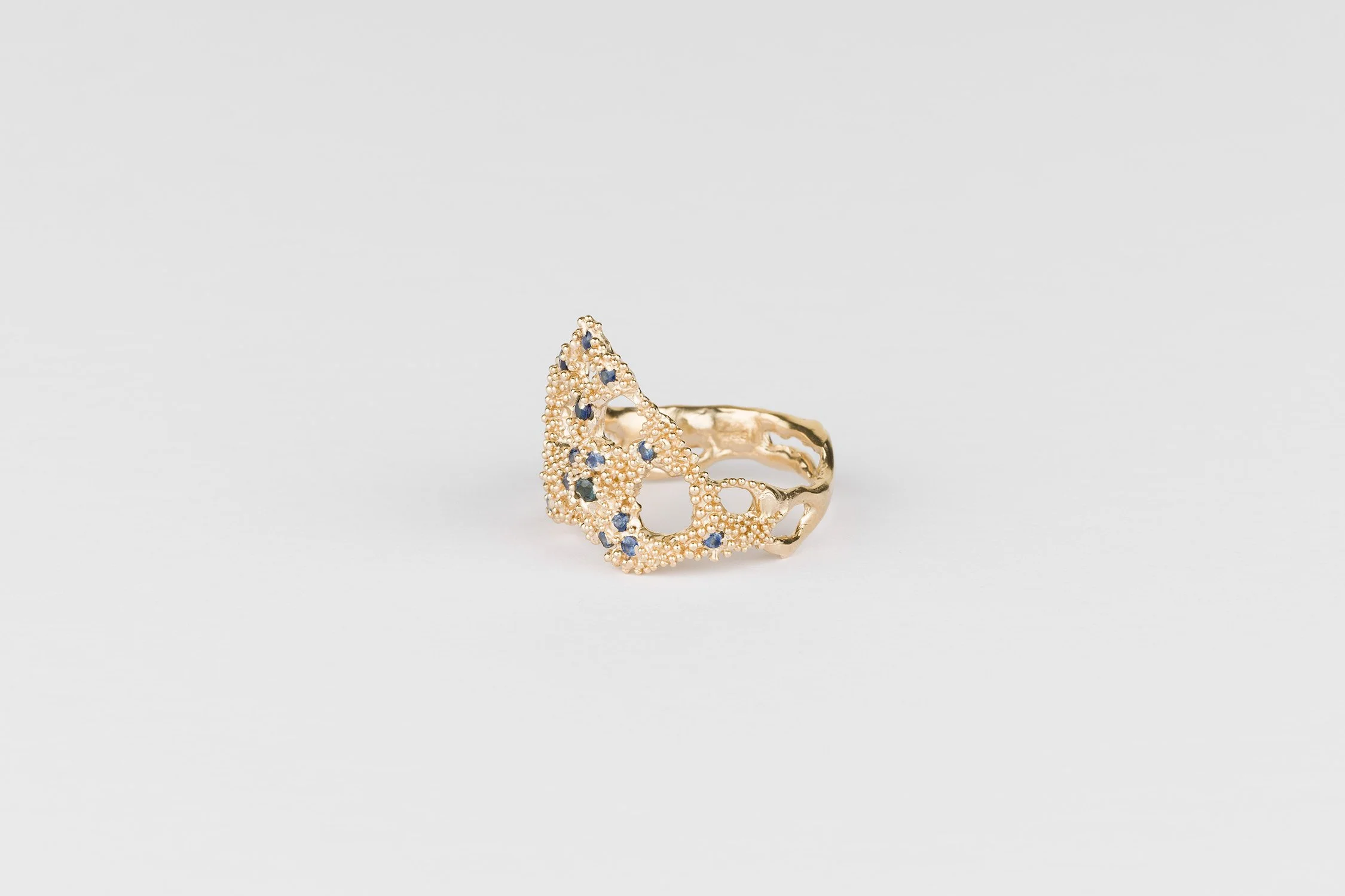 Golden Seaweed Ring I — Sarah Brown Jewellery