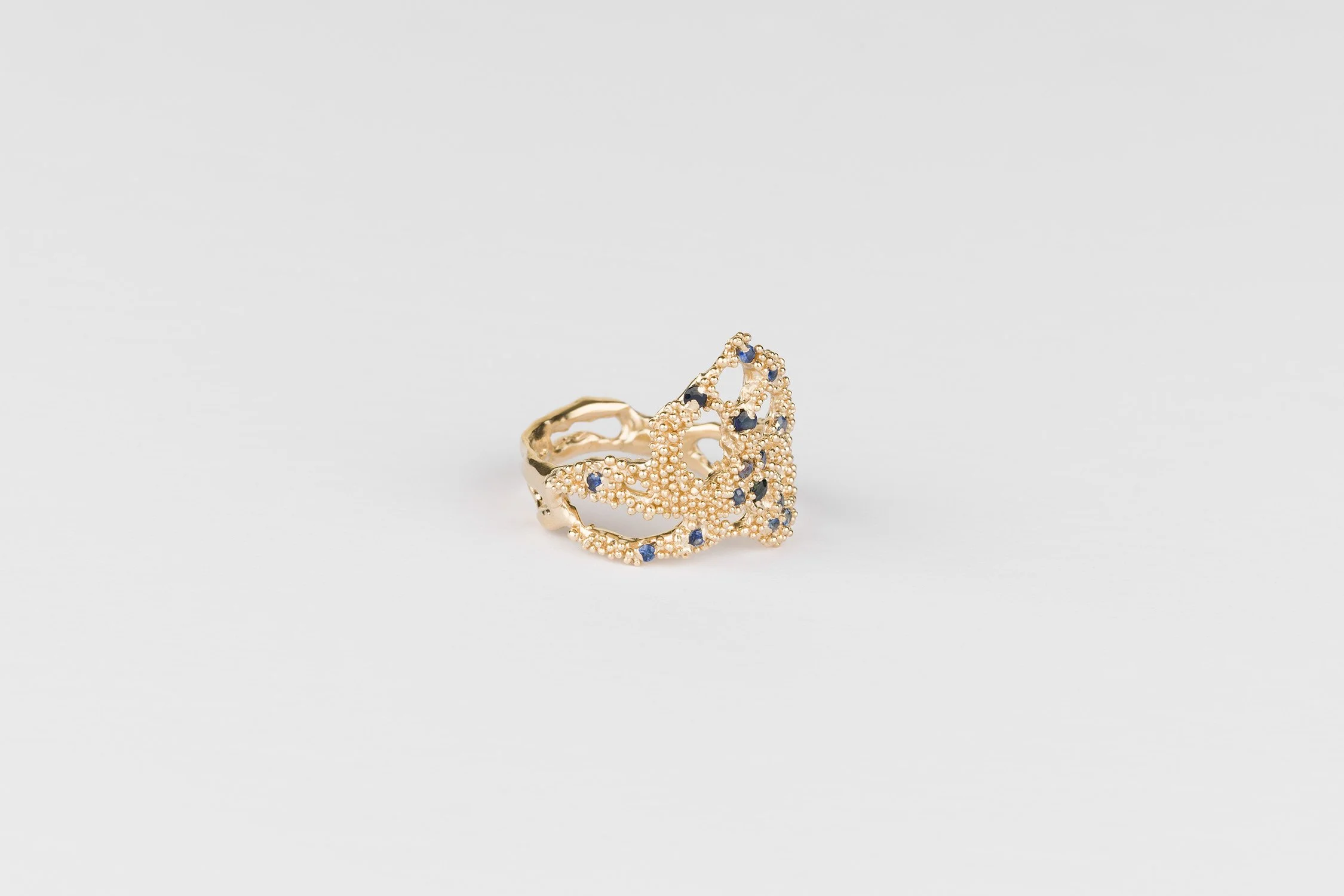 Golden Seaweed Ring I — Sarah Brown Jewellery