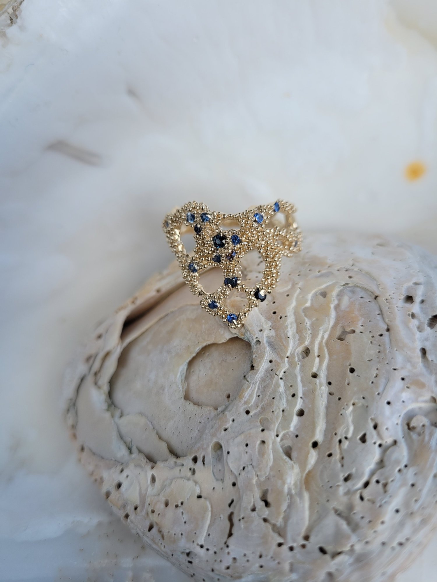 Golden Seaweed Ring I — Sarah Brown Jewellery