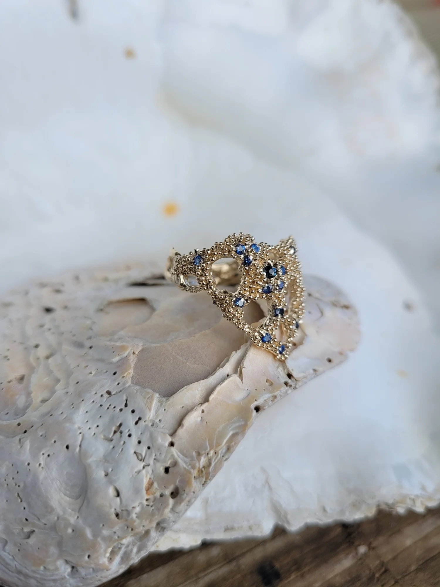 Golden Seaweed Ring I — Sarah Brown Jewellery