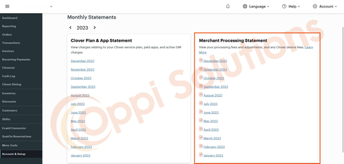 How to view your Monthly Statement on Clover Dashboard — Oppi Solutions