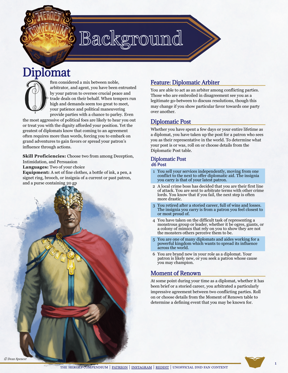 Backgrounds — The Heroes Compendium