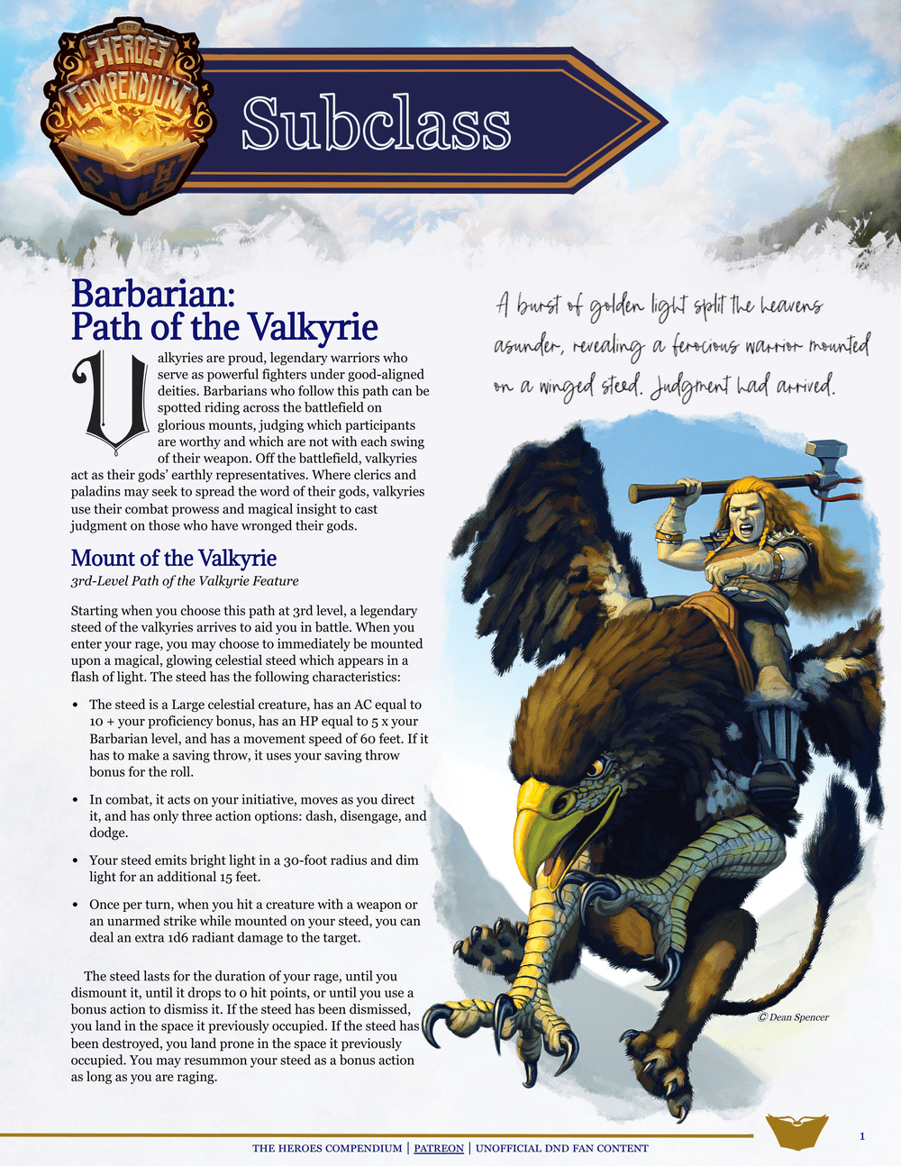 Barbarian Subclasses — The Heroes Compendium