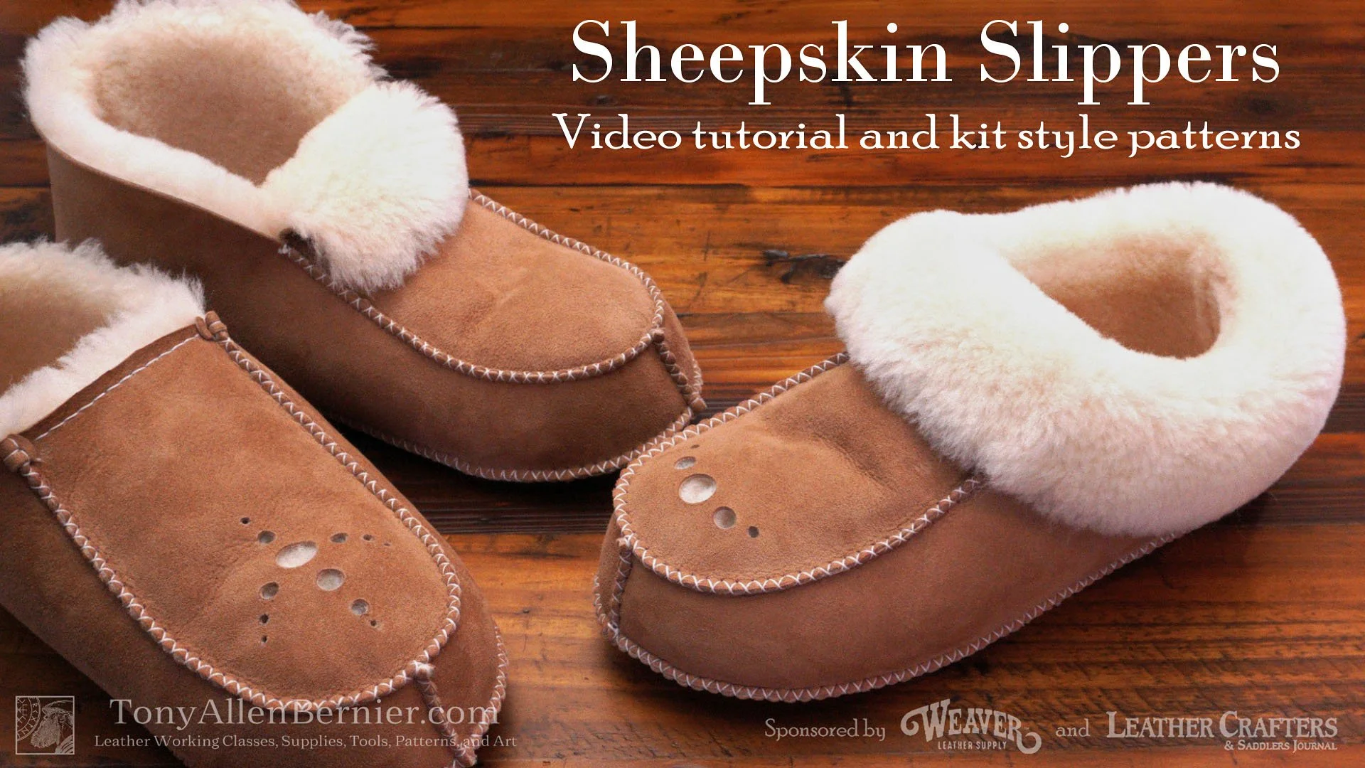 How to make sheepskin Slippers with kit style leathercraft patterns ...