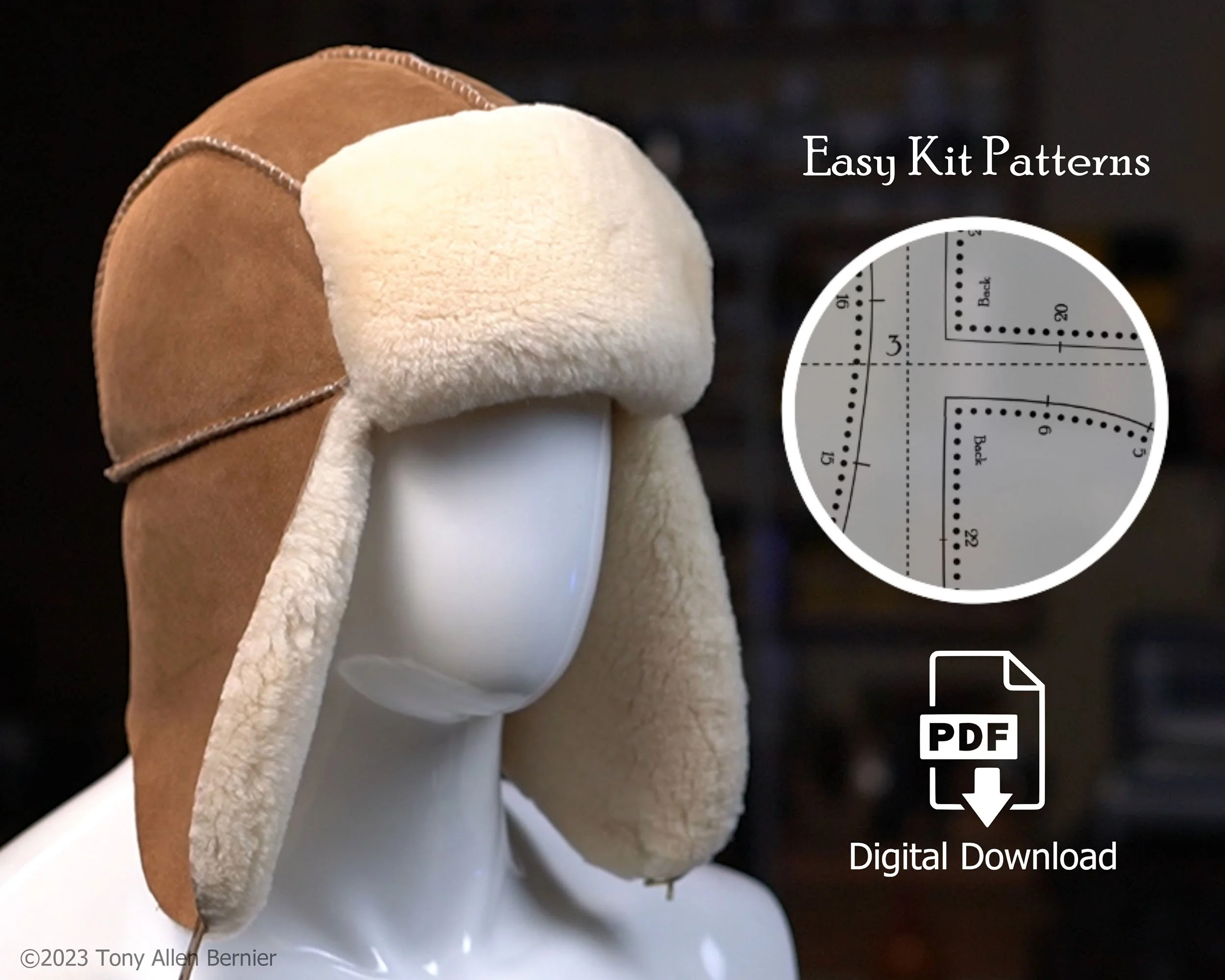 How to make sheepskin Trapper hats with kit patterns — Tony Allen Bernier