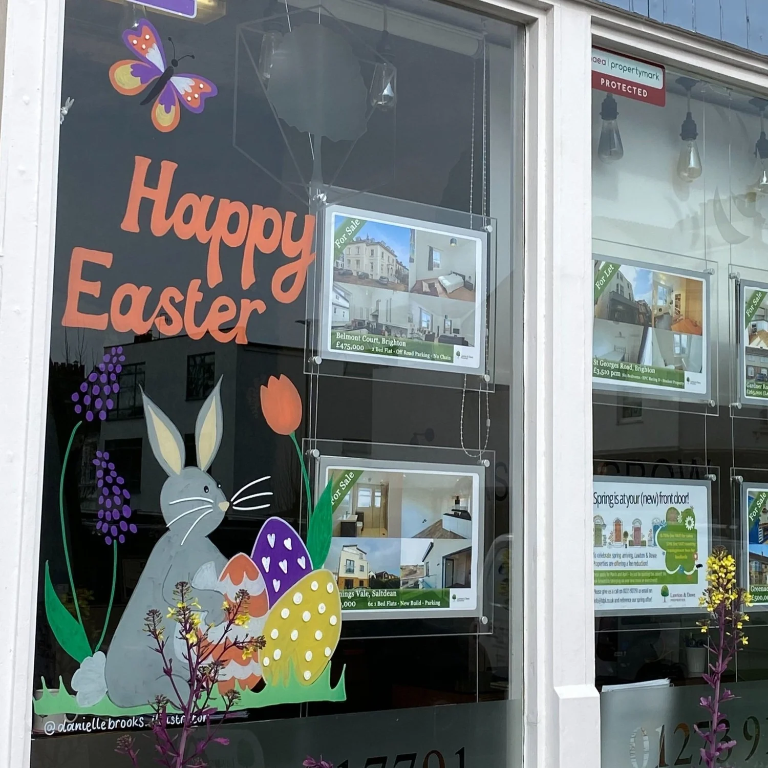 Spring window mural inspiration | hand-painted window art — Danielle ...