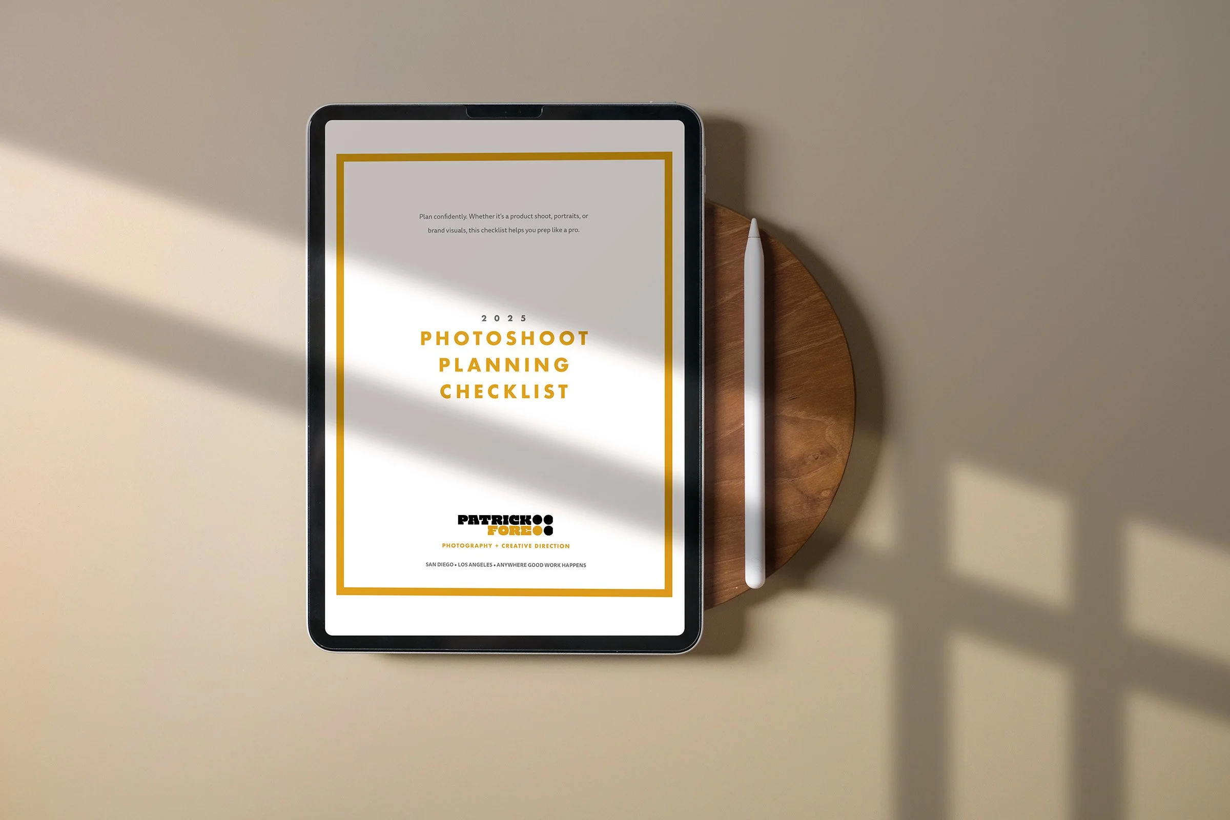 Photoshoot Planning Checklist for Brands | Patrick Fore Photography ...