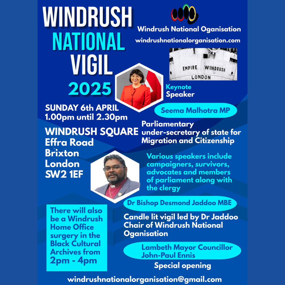 Windrush National Vigil 2025 — Black Cultural Archives