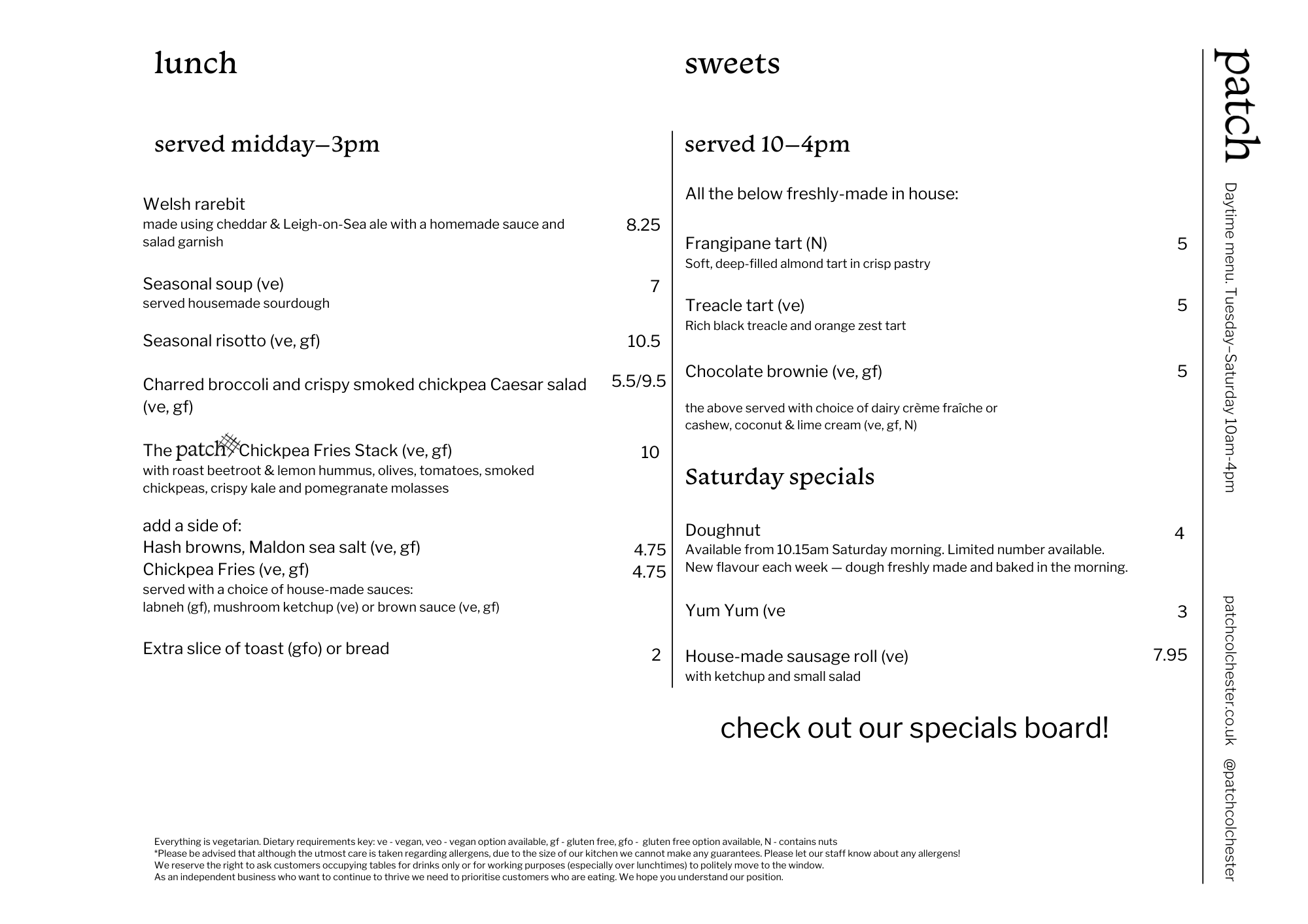 Menu 1 — PATCH