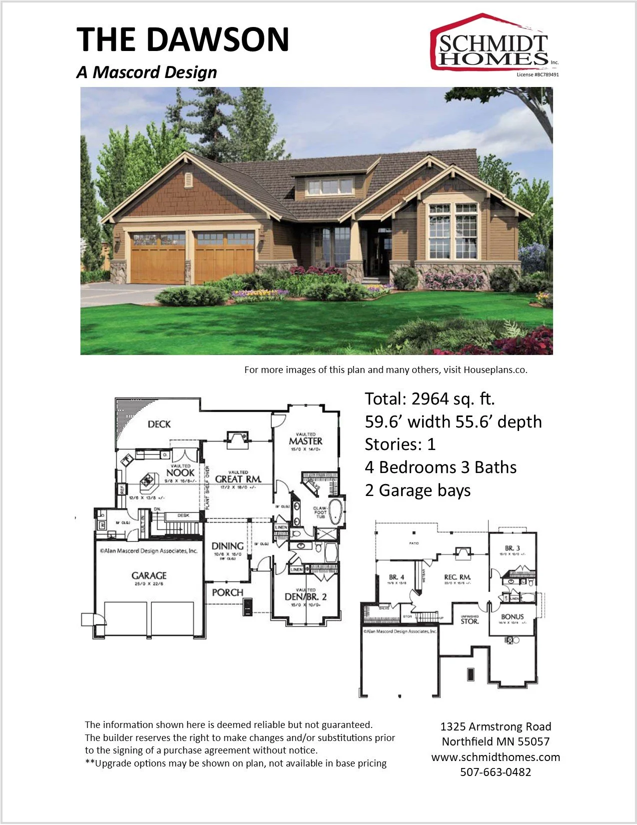 One Story Floor Plans — Schmidt Homes Inc.