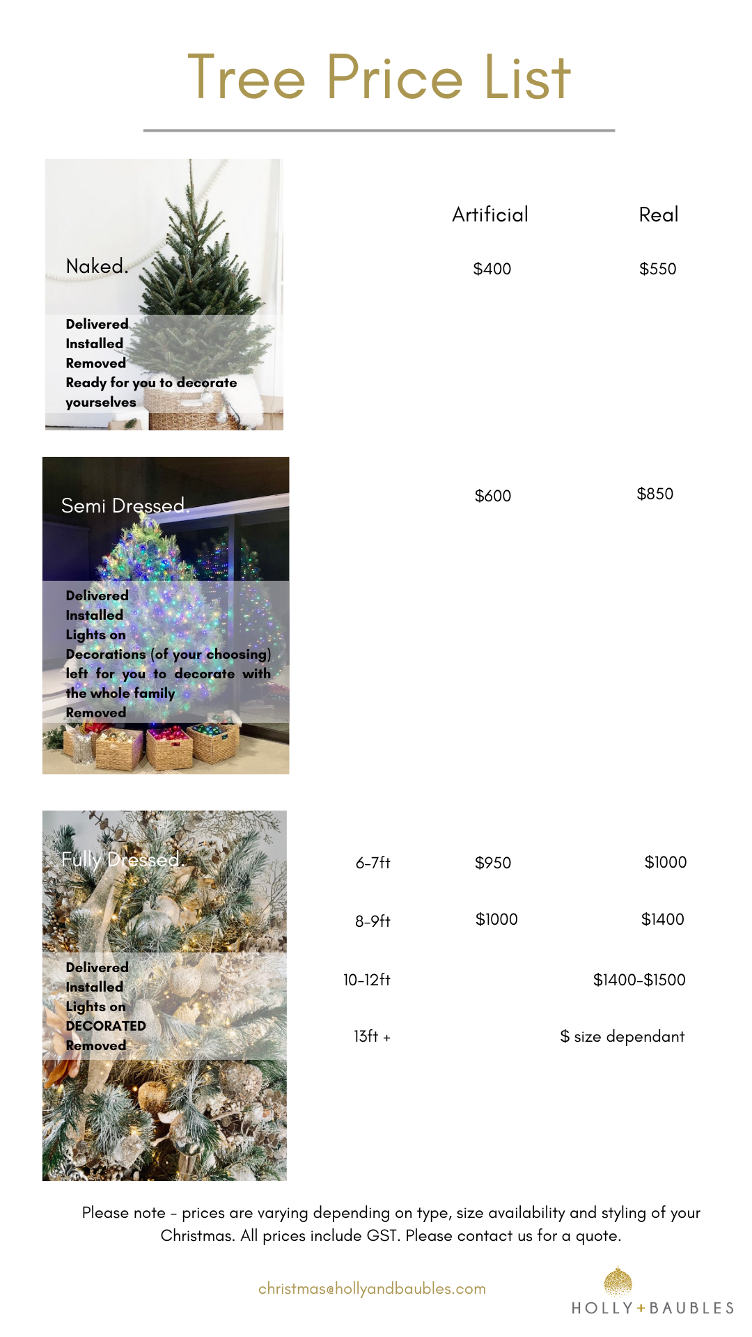 Services — Holly and Baubles